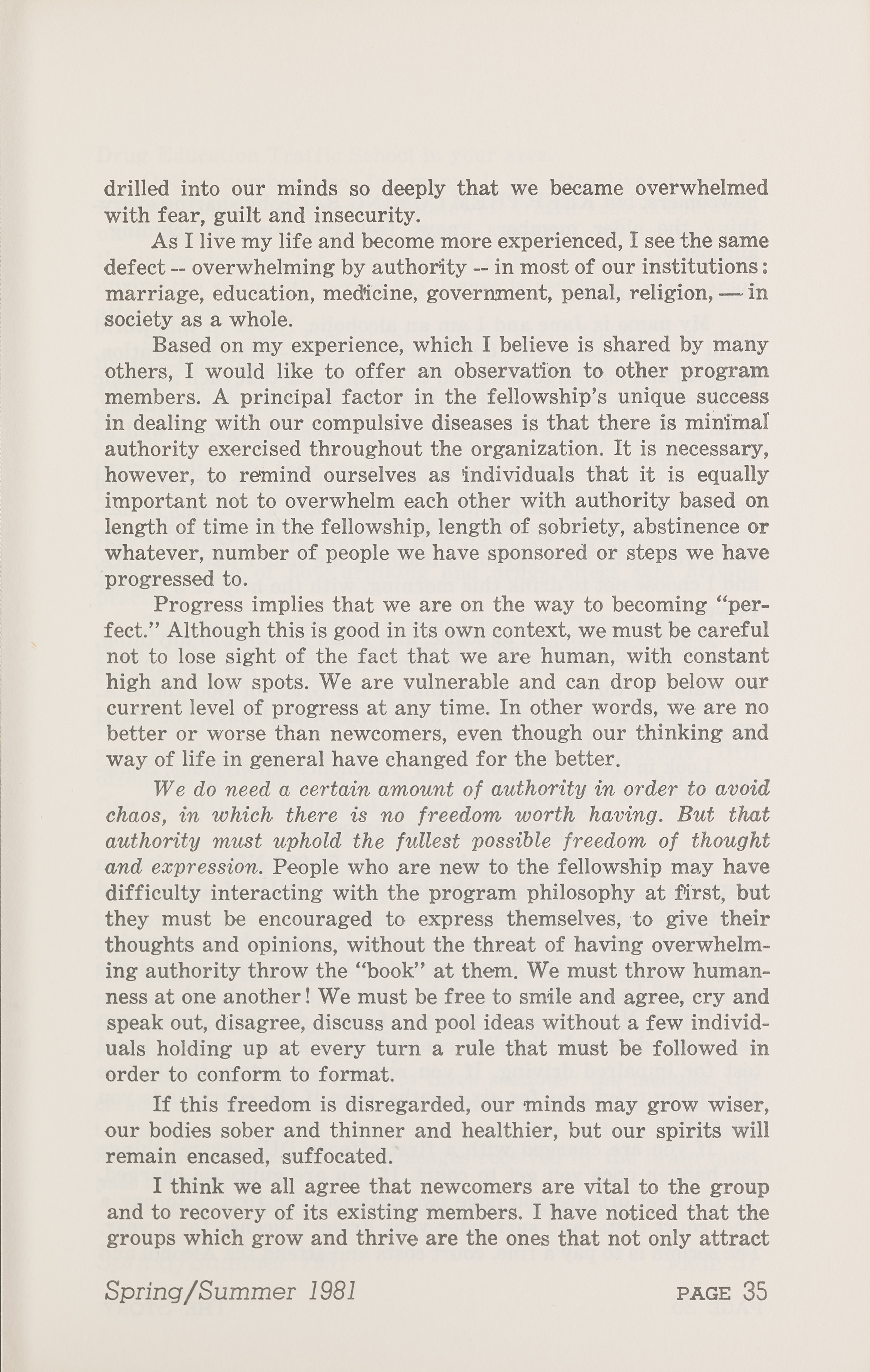 The Story [Spring-Summer 1981]