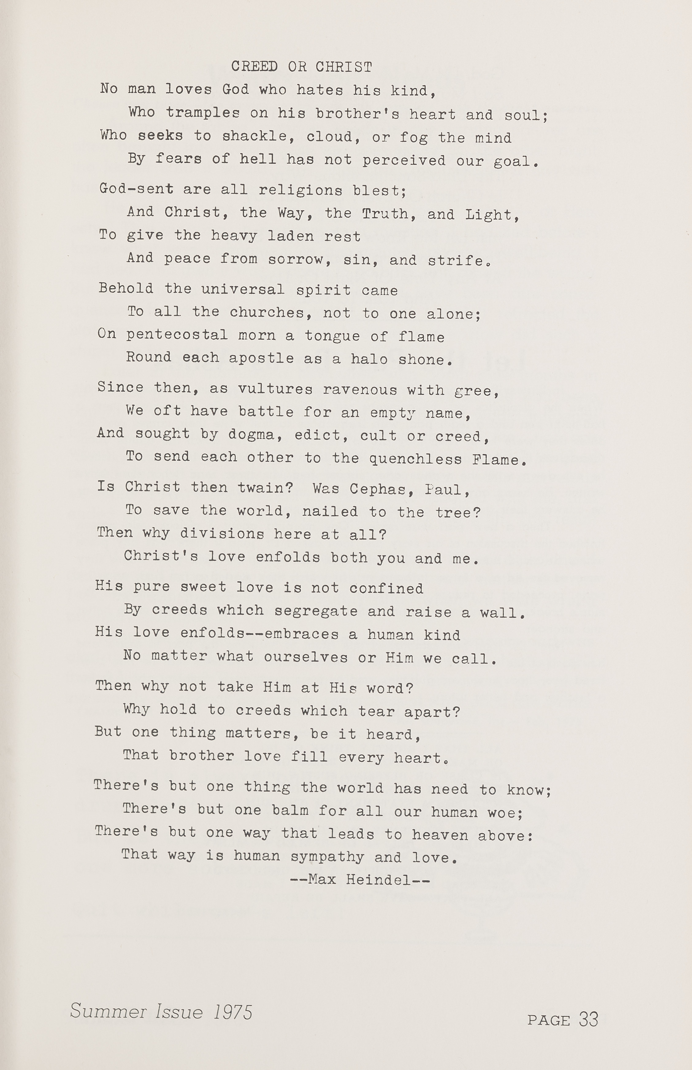 The Story [Summer 1975]