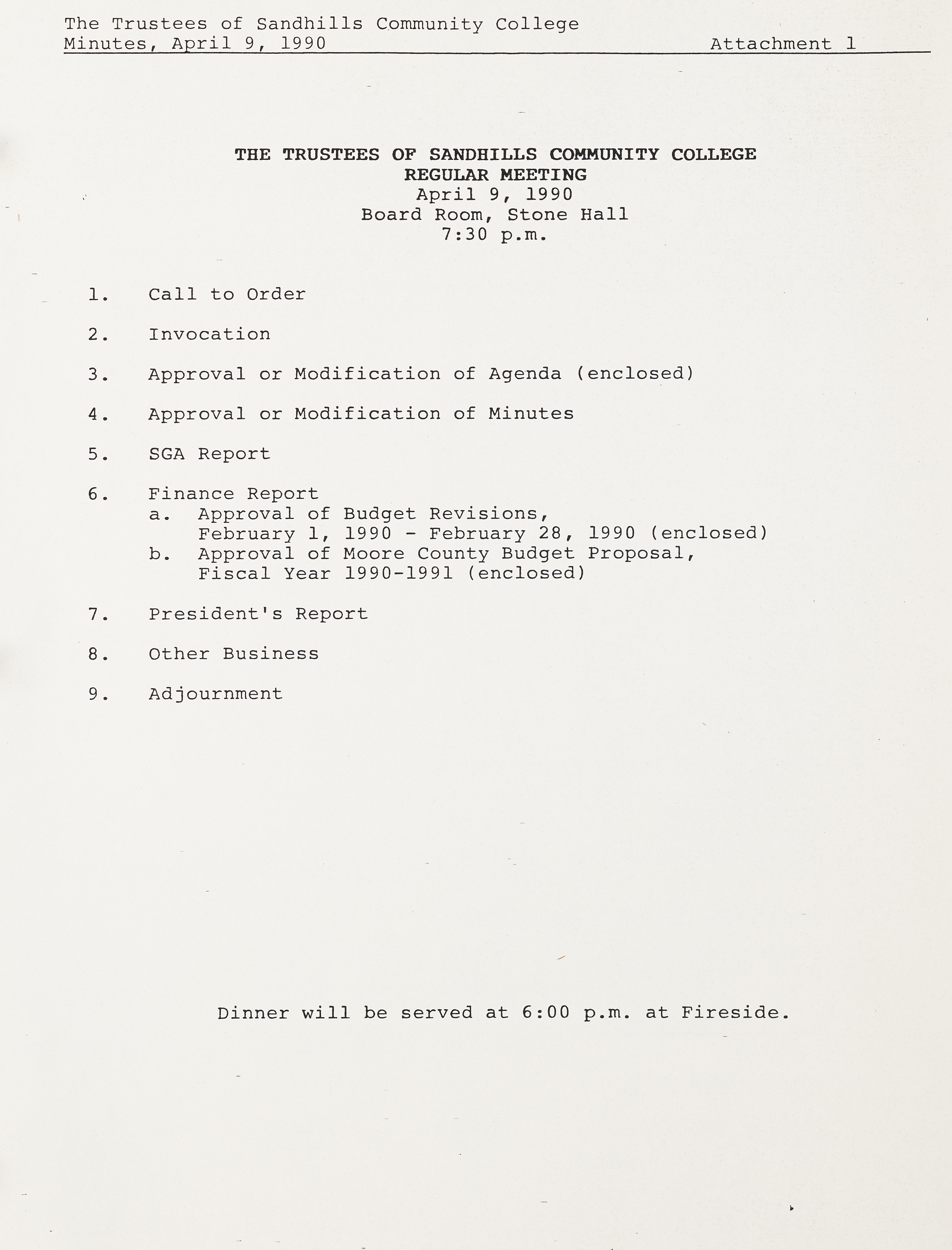 Trustees of Sandhills Community College Minutes [December 4, 1989 ...