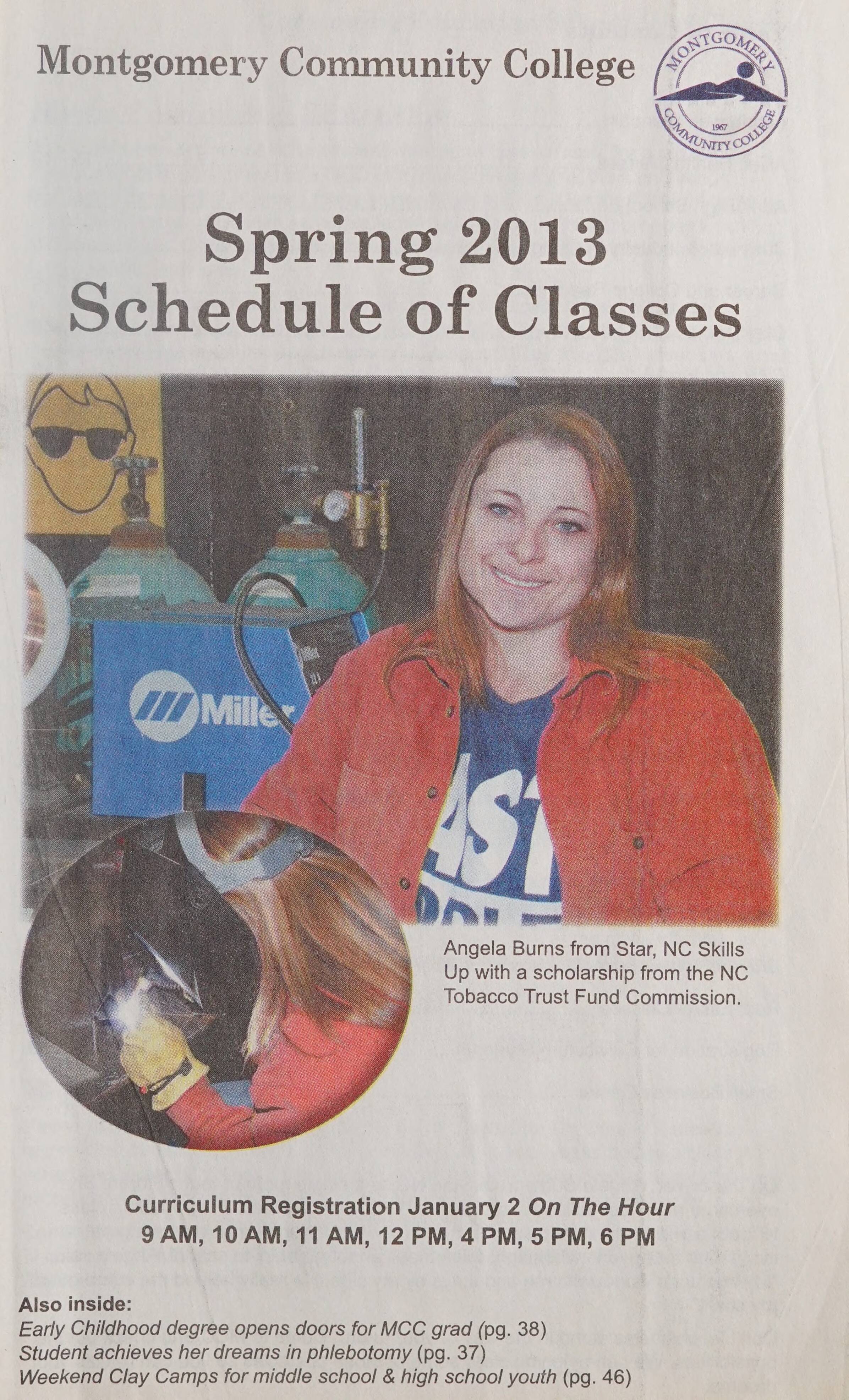 Montgomery Community College Class Schedule [Spring 2013]