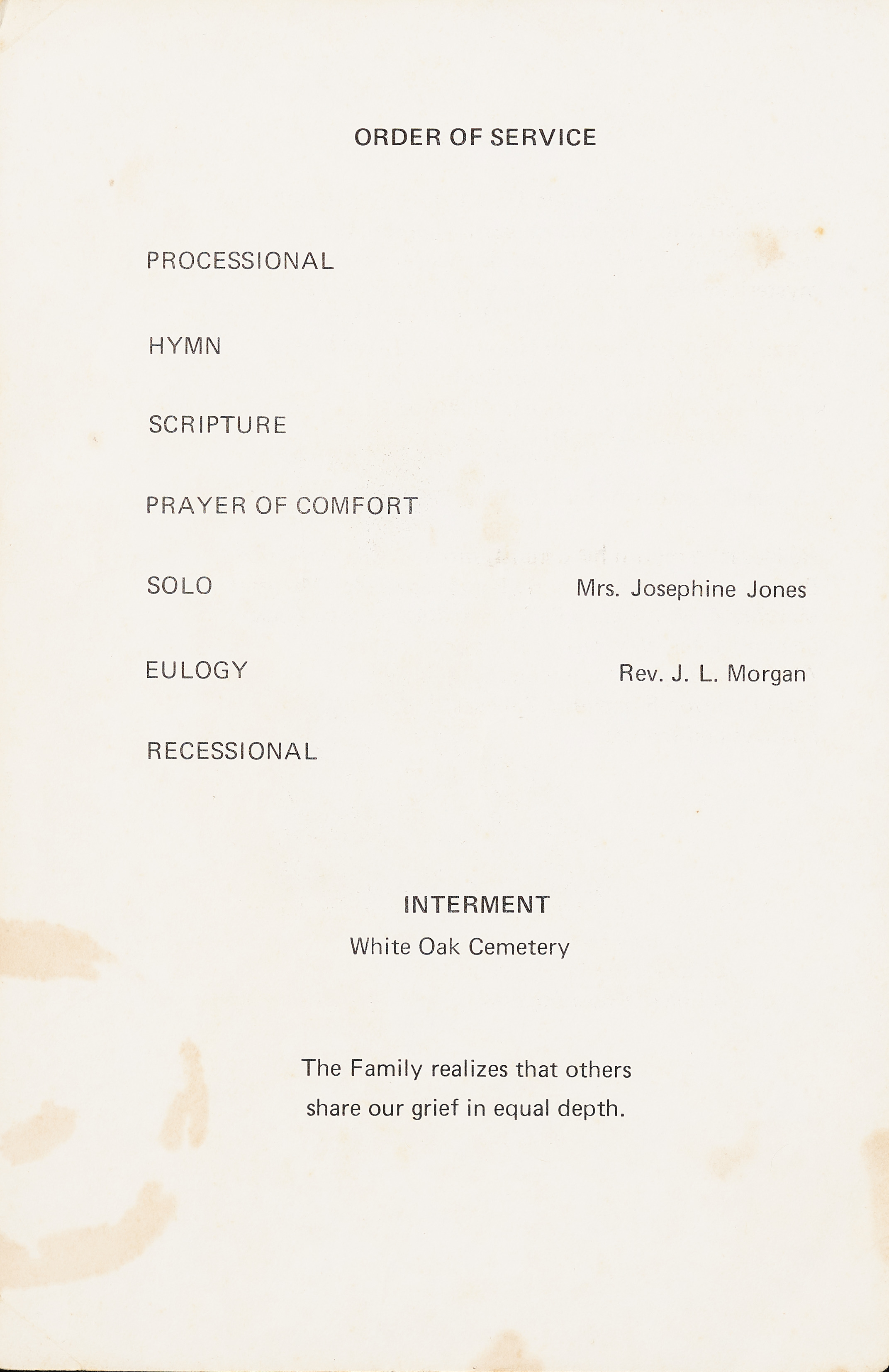 In Memory of Mr. Willie Bagley