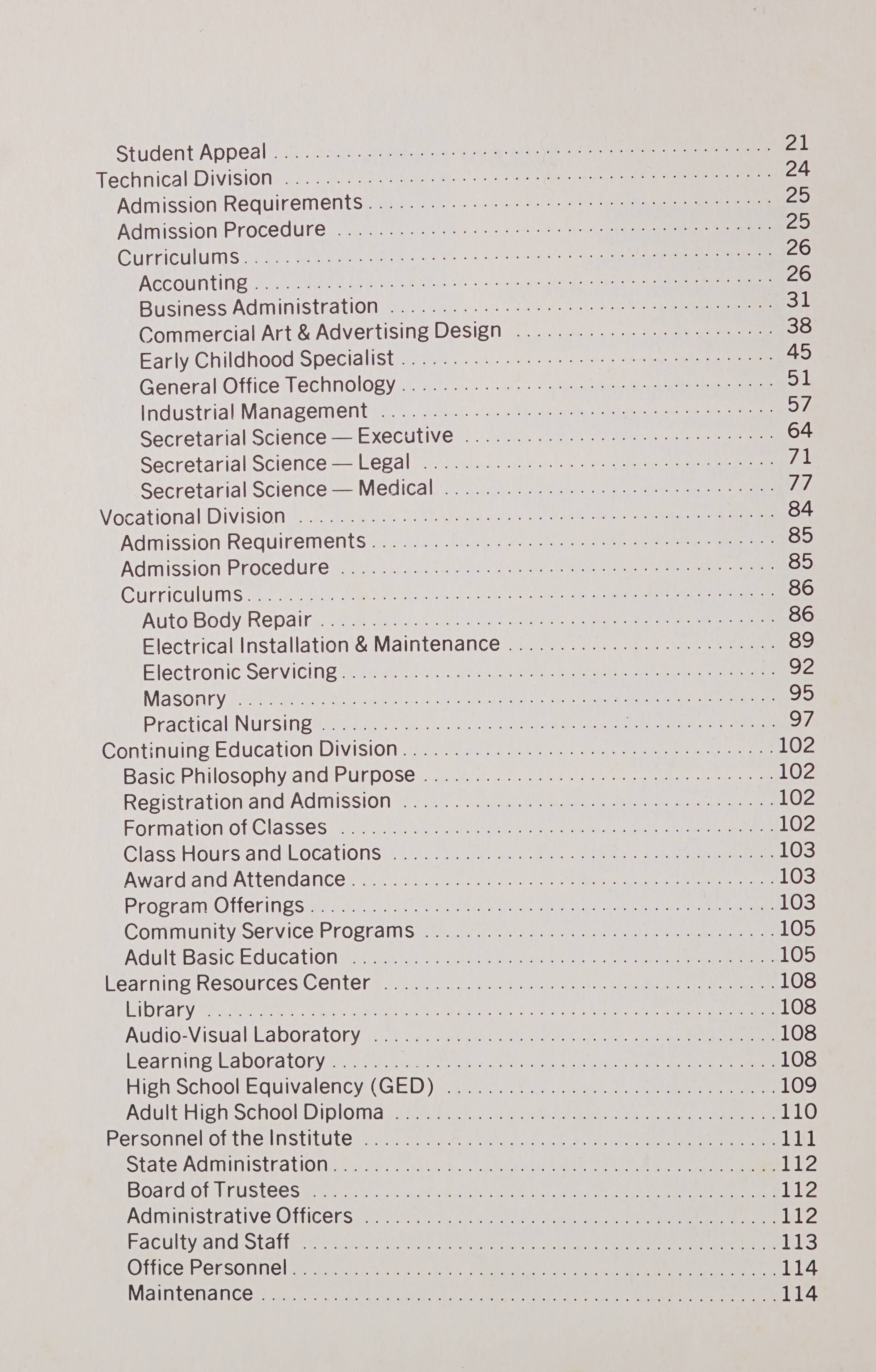 Stanly Technical Institute Catalog [1973-1974]