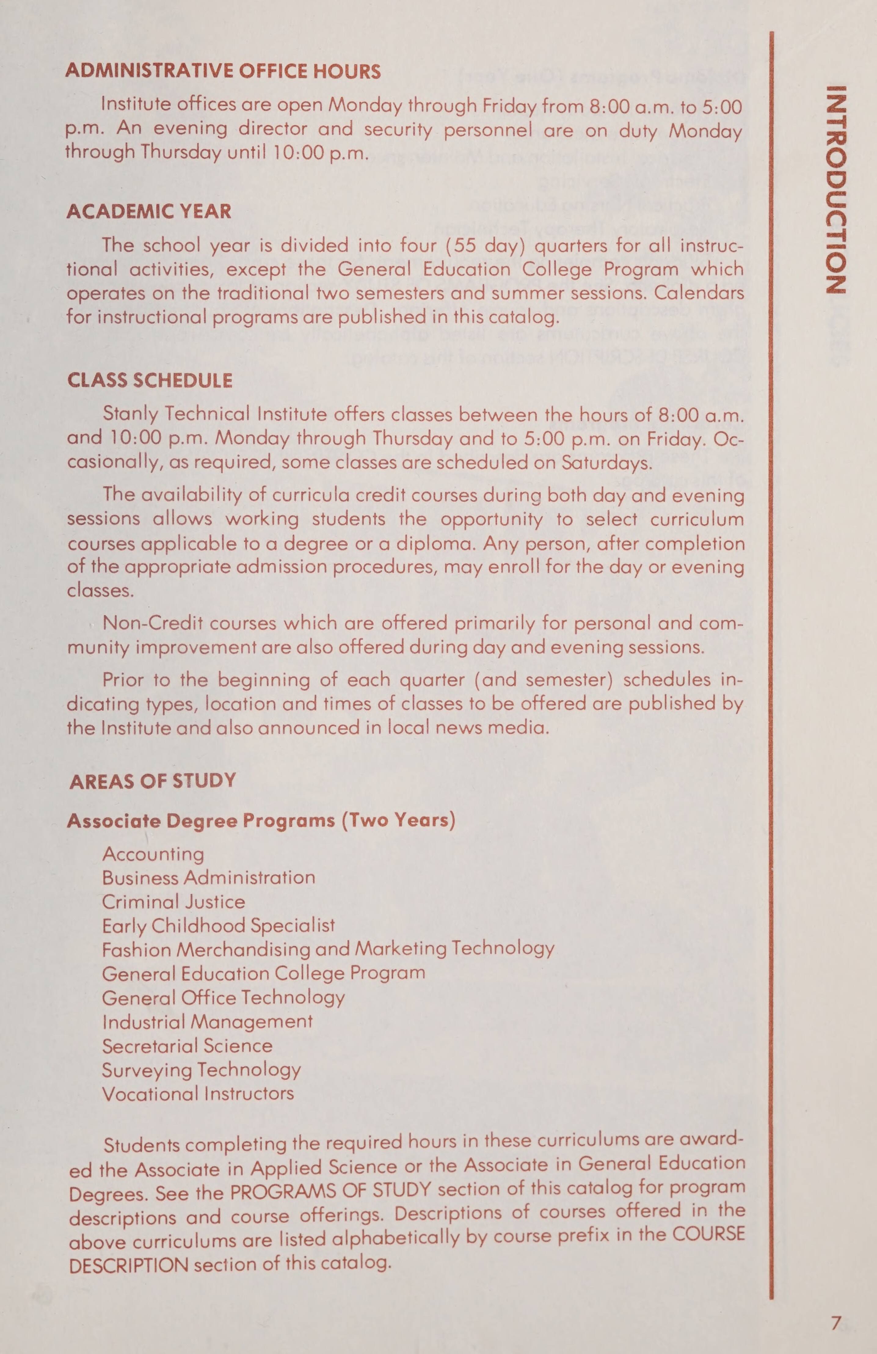 Stanly Technical Institute Catalog [1977-1978]