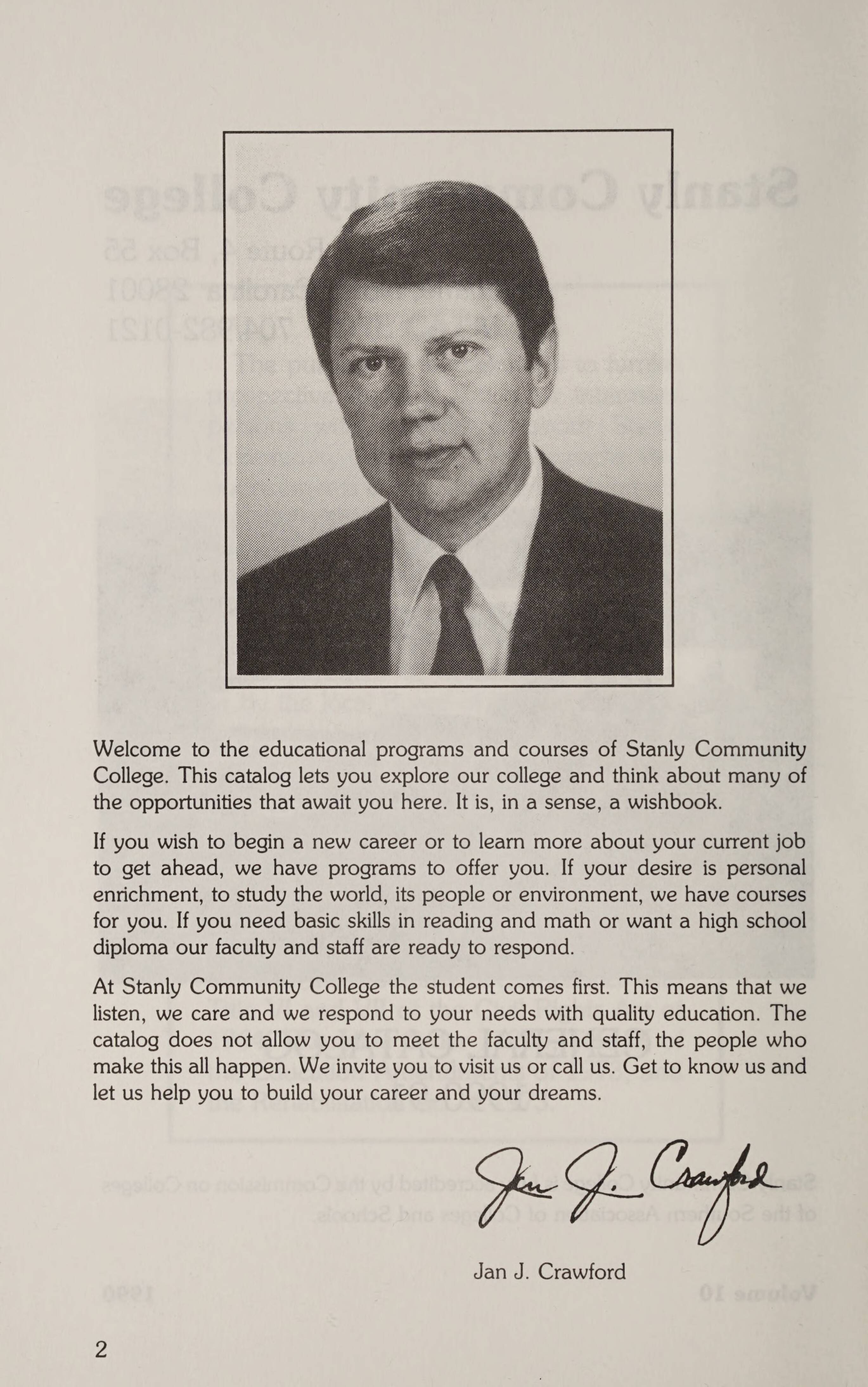 Stanly Community College General Catalog [1990-1991]