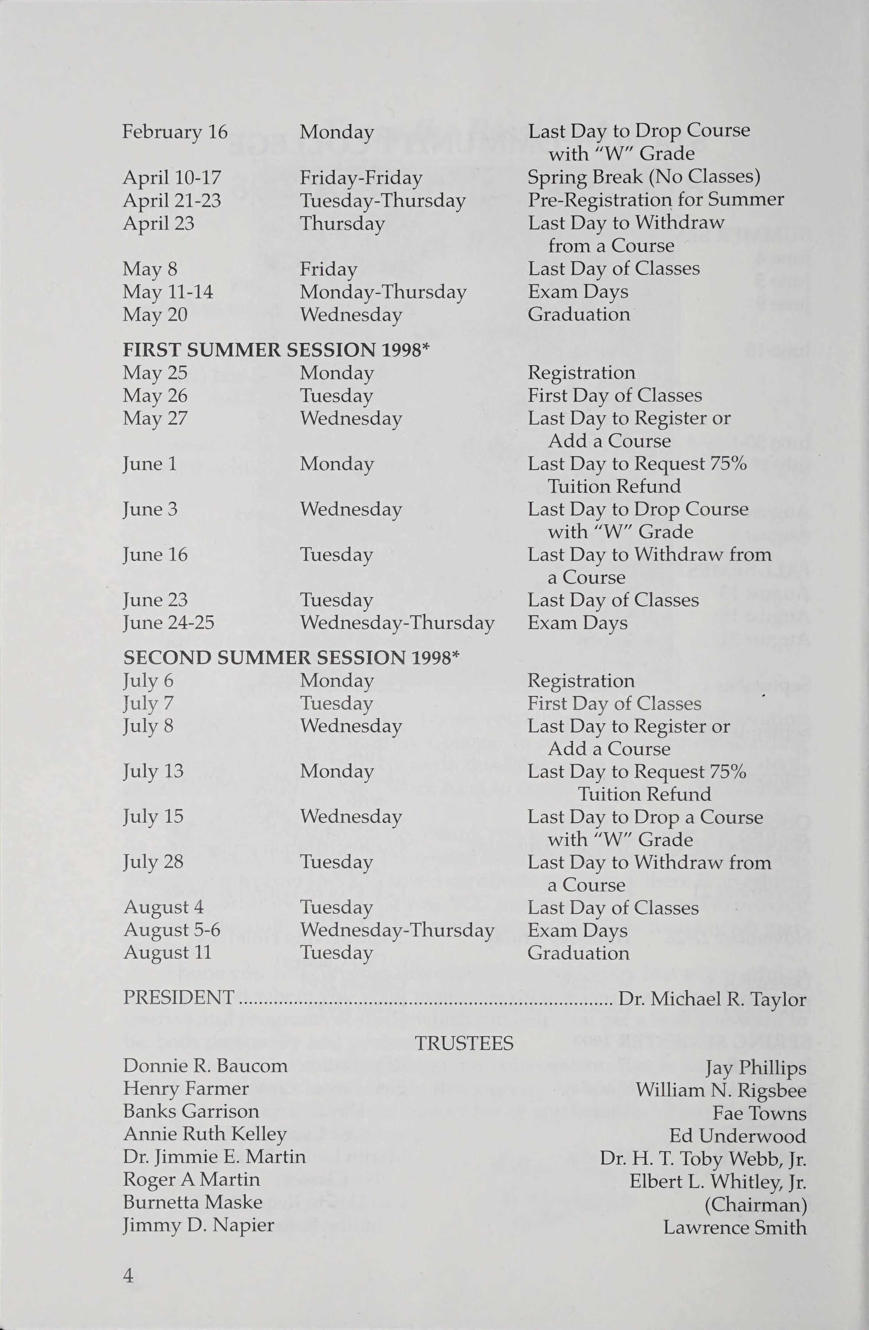 Stanly Community College Catalog [1997-1998]