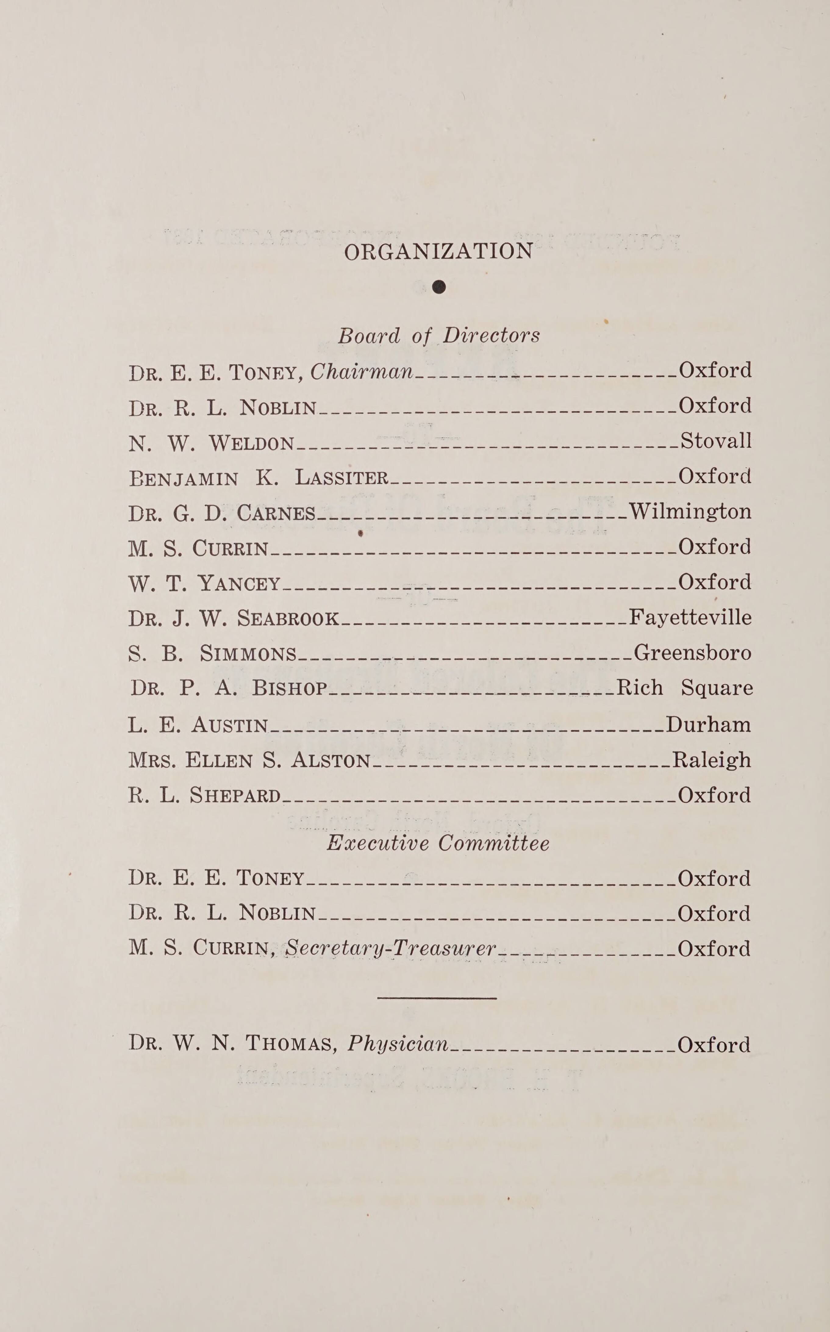Report to The Board of Directors of The Colored Orphanage of North ...