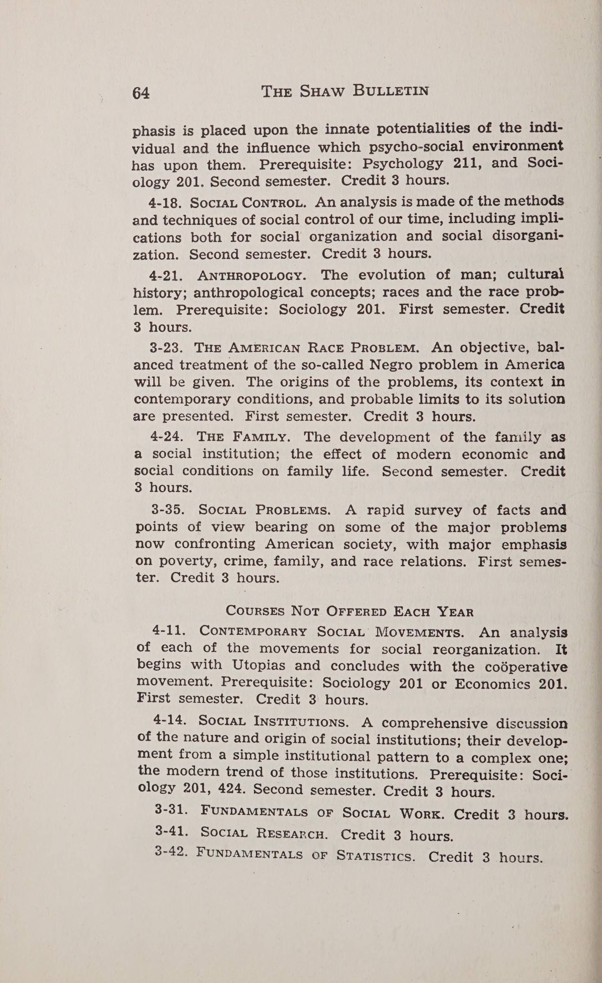 The Shaw University Bulletin and Catalogue [1949-1950]