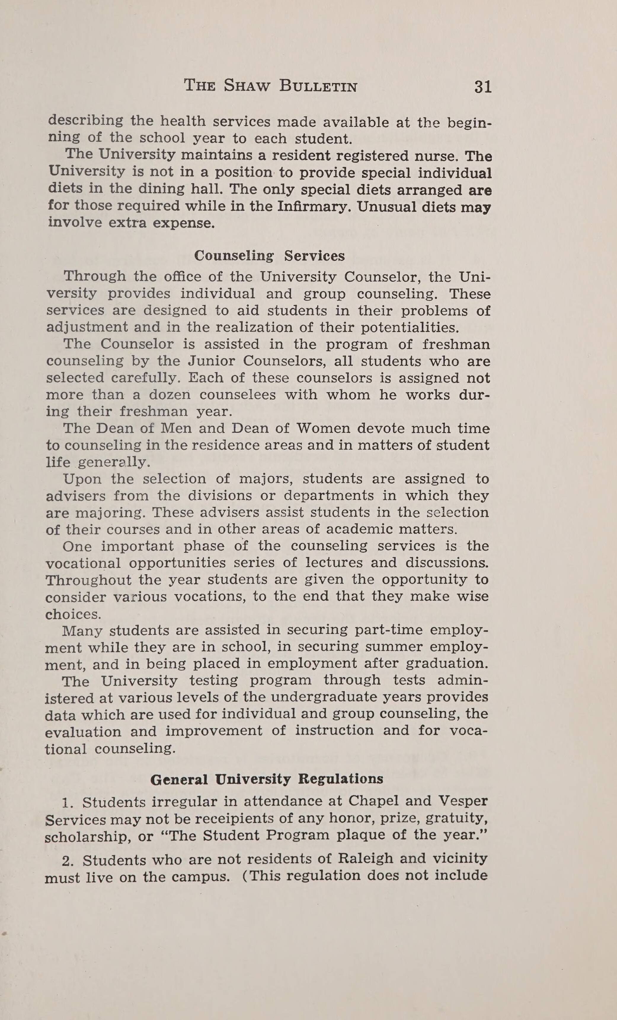 Shaw University Bulletin [1958-1959]