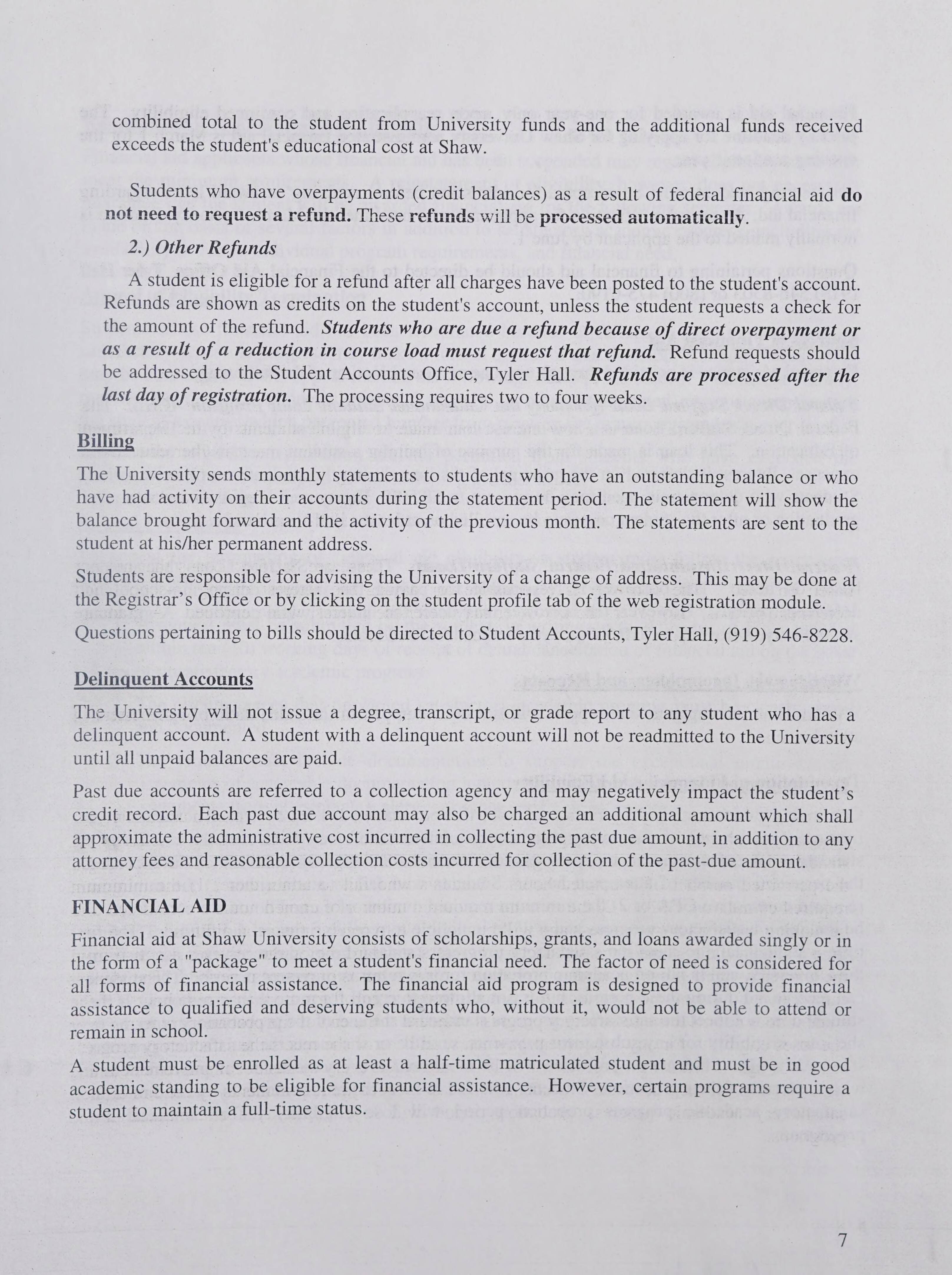 Shaw University Graduate Catalog [2003-2004]