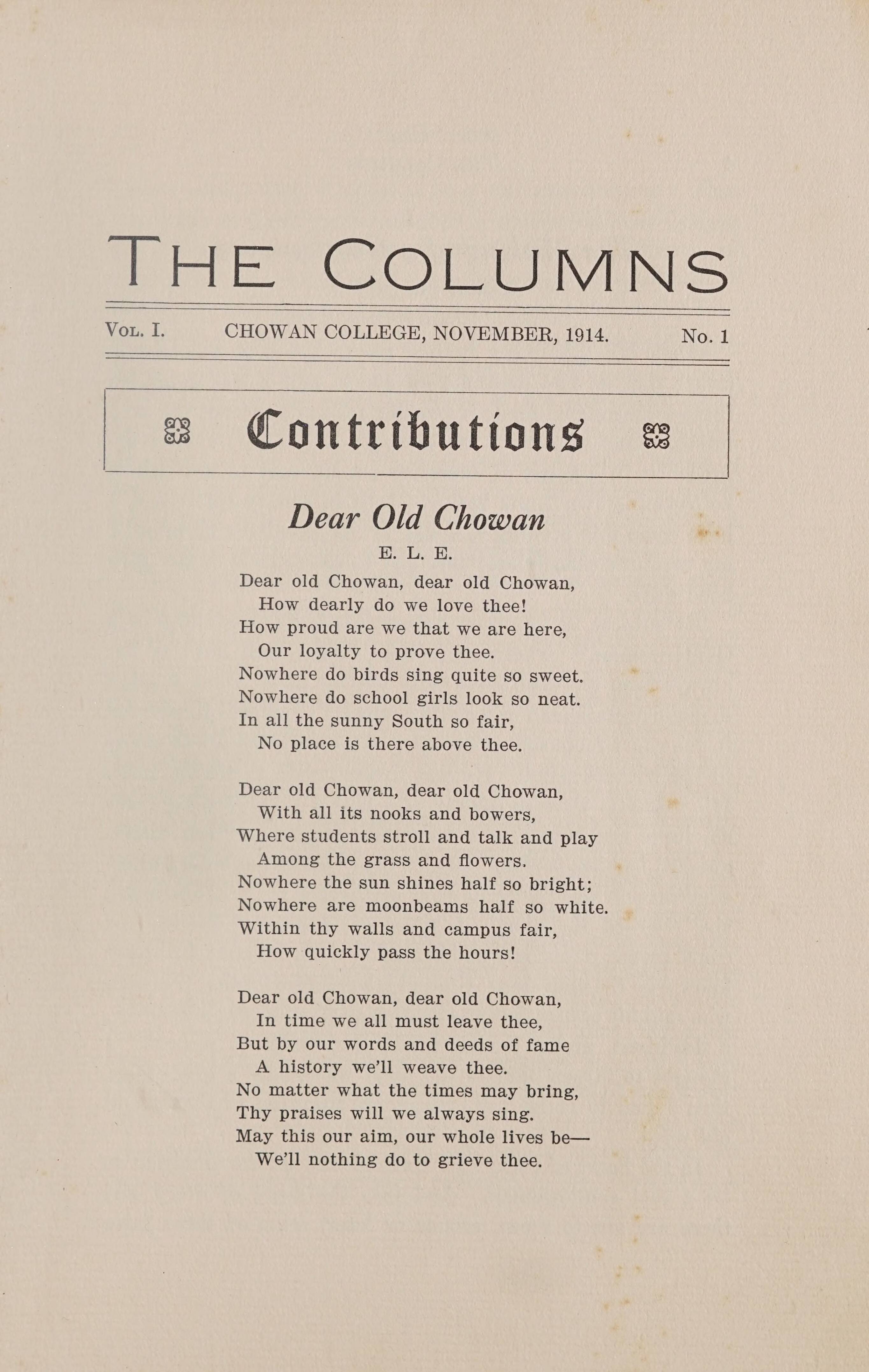 The Columns [November 1914]