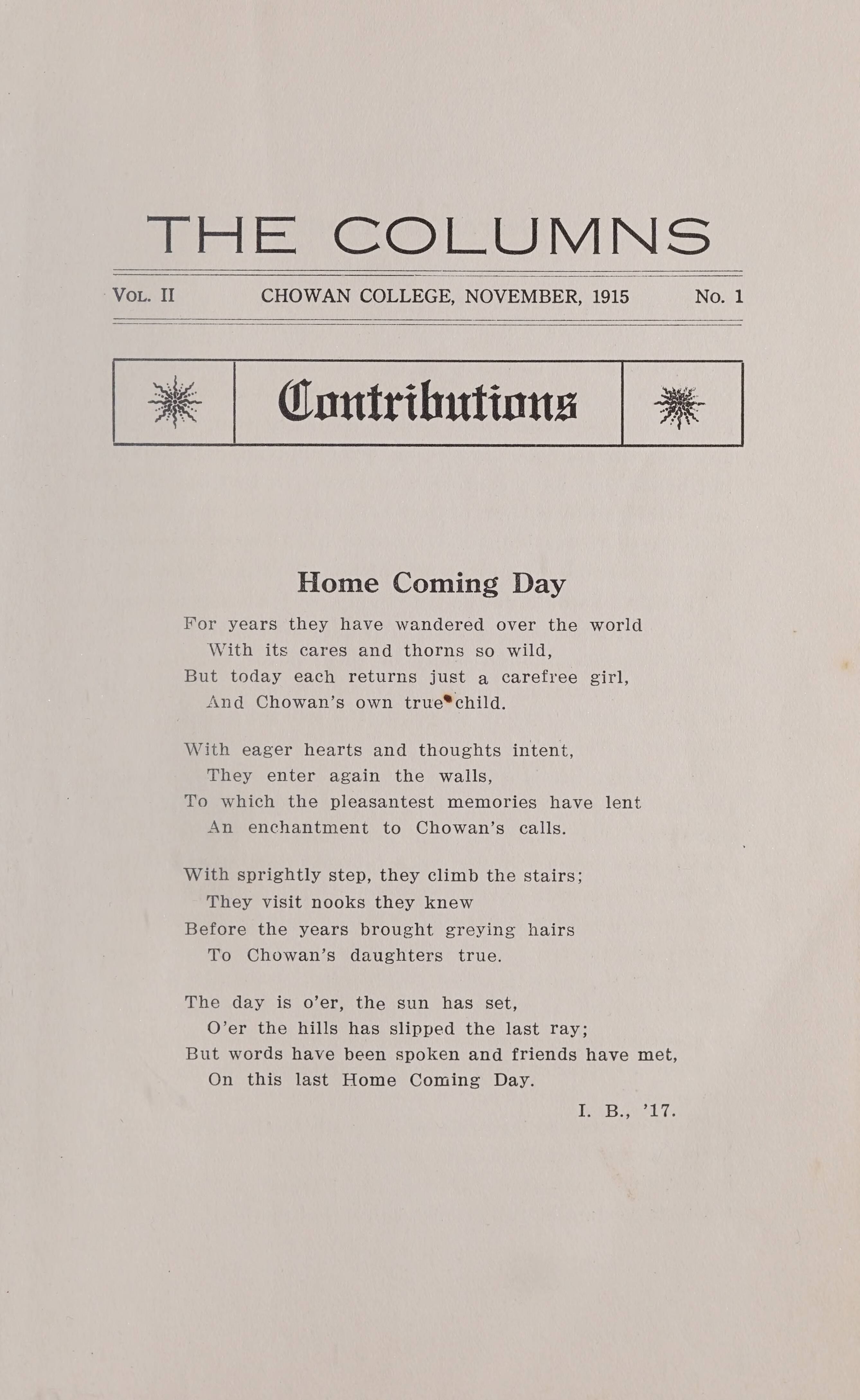 The Columns [November 1915]