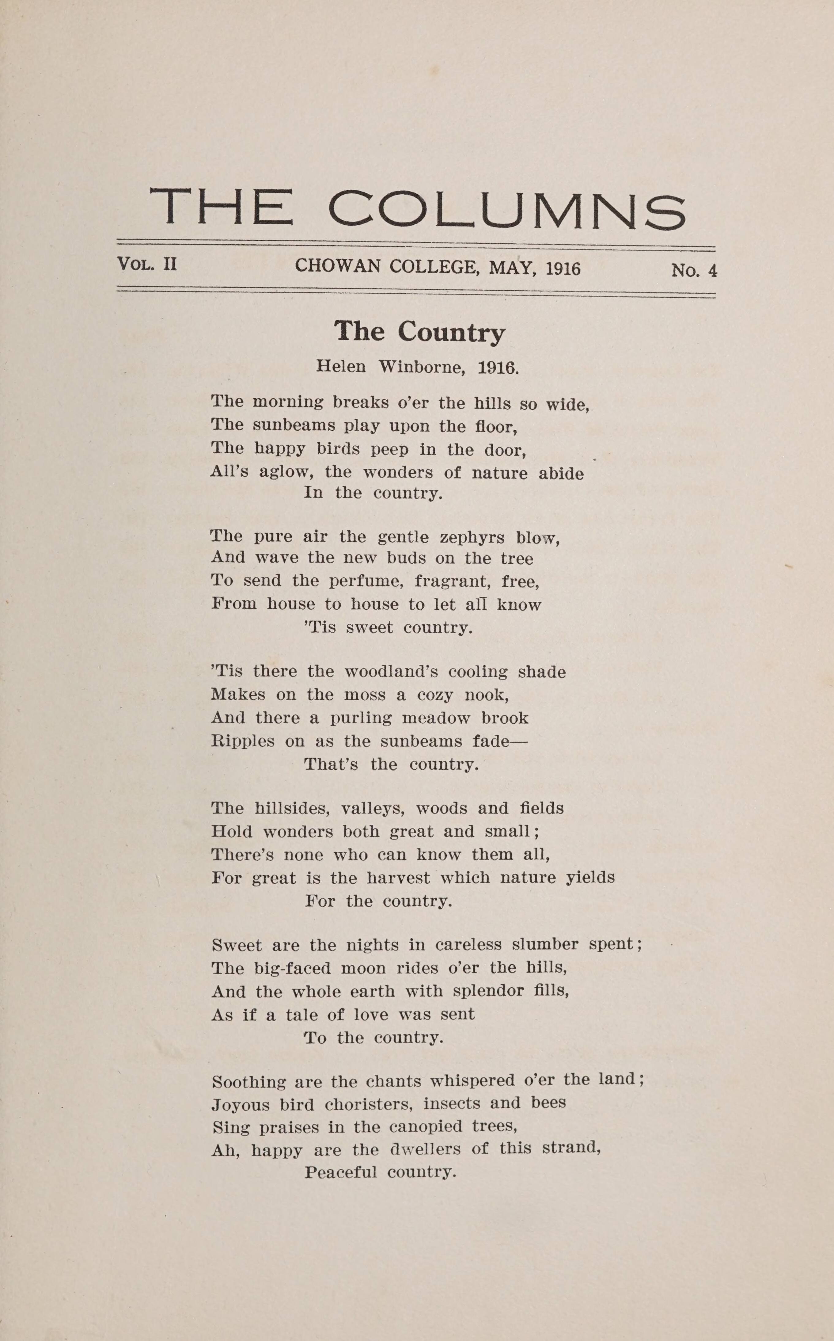 The Columns [May 1916]