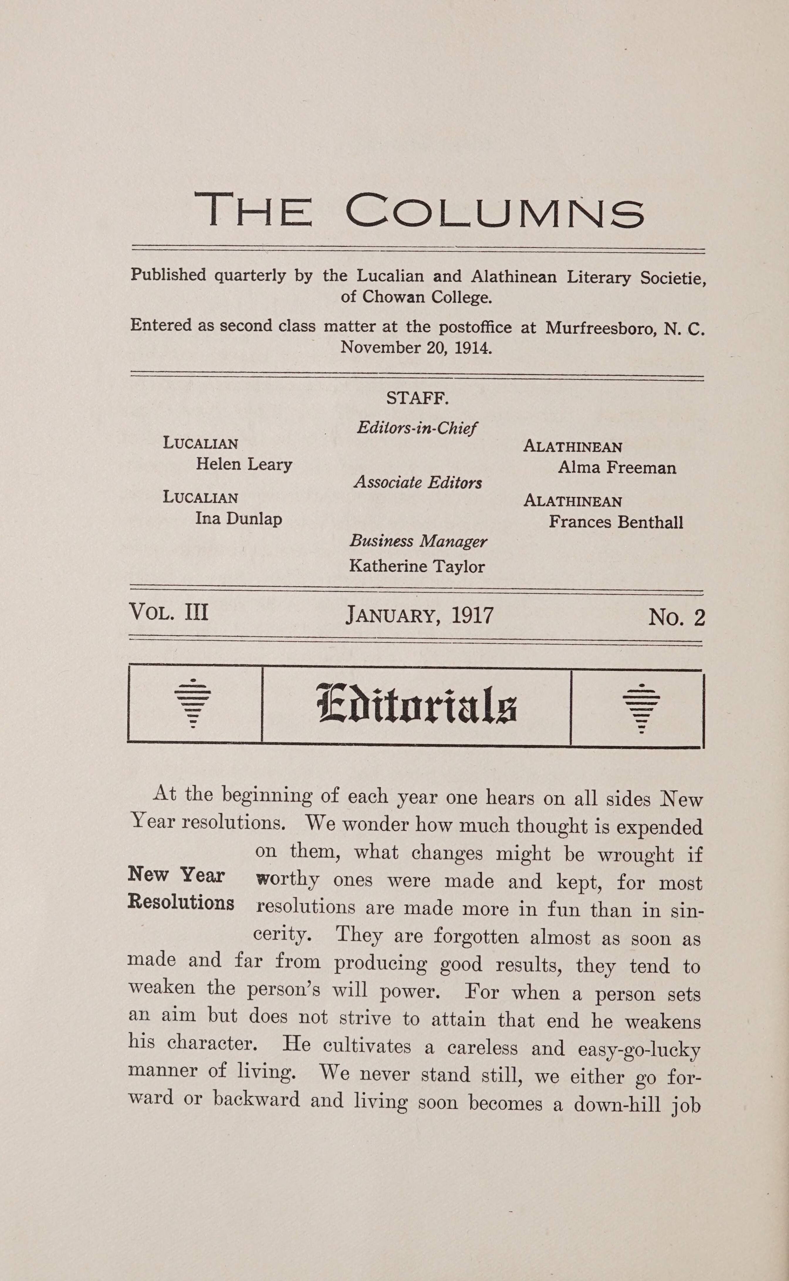 The Columns [January 1917]