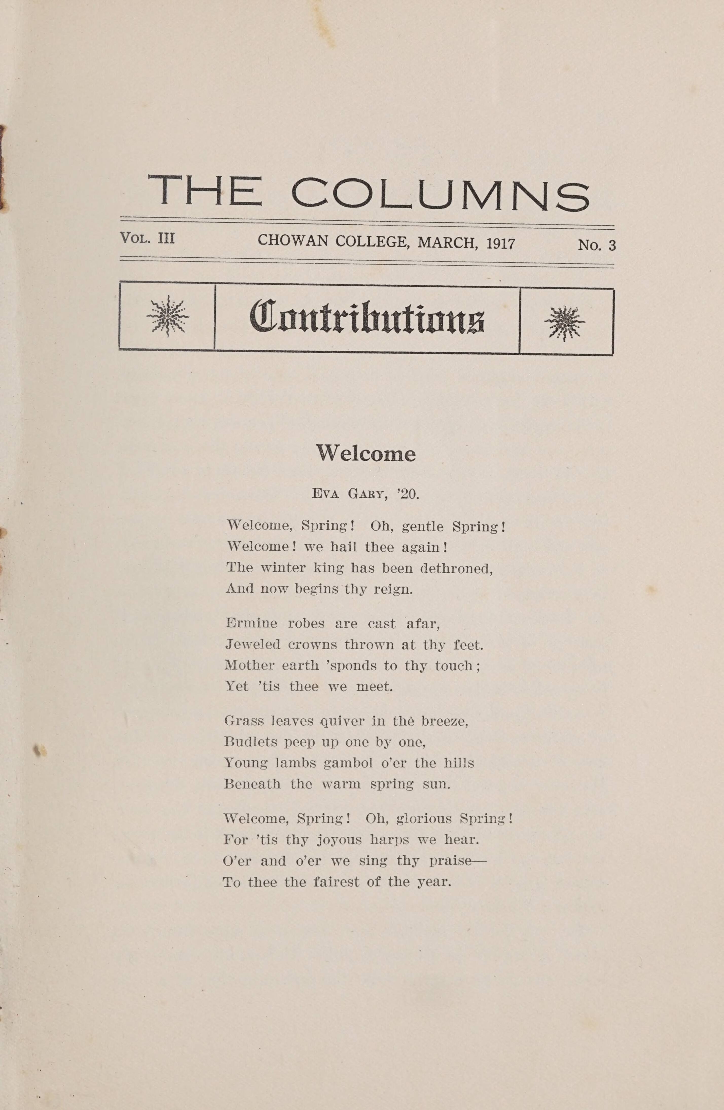 The Columns [March 1917]