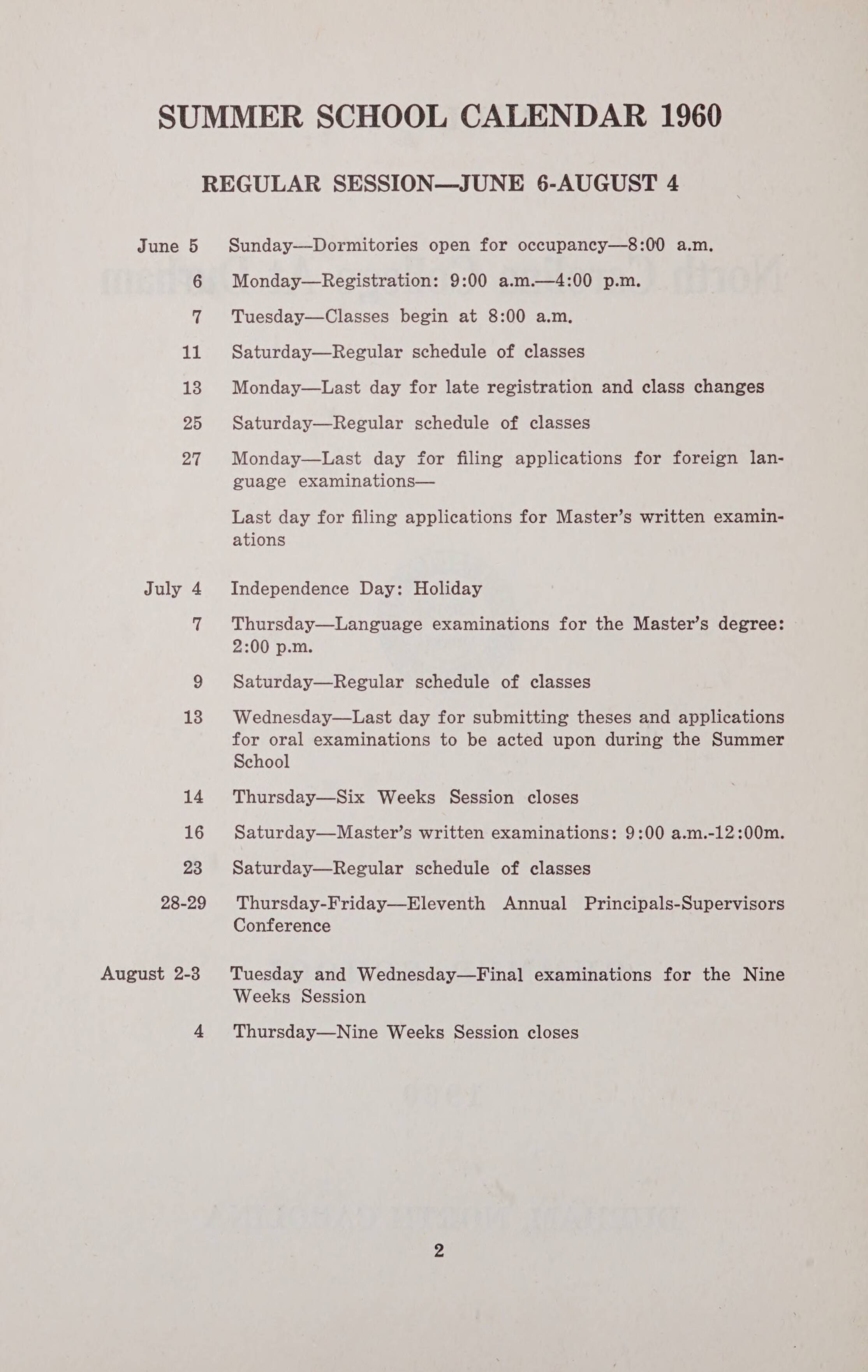 North Carolina College at Durham Summer School Bulletin [1960]