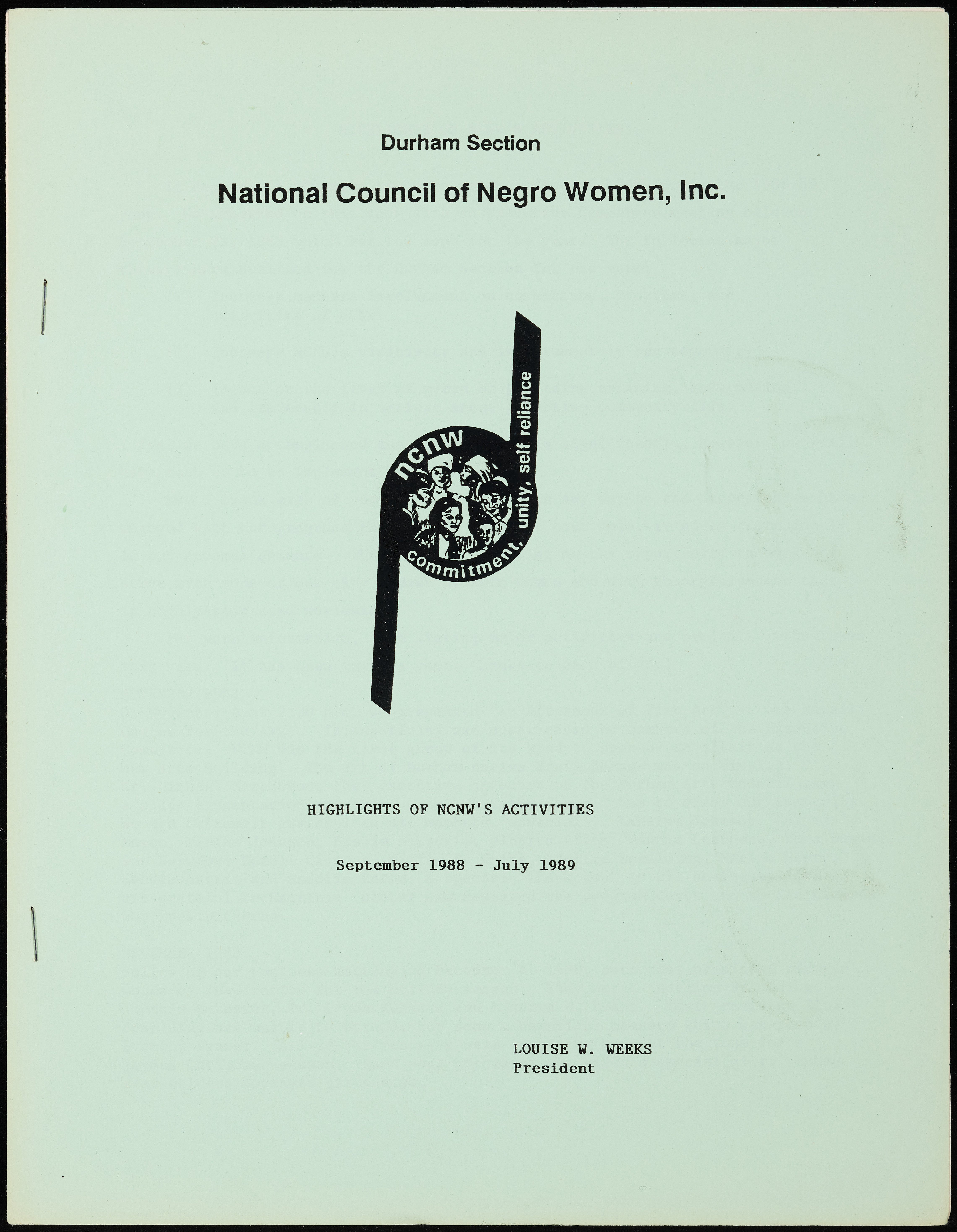 Highlights of National Council of Negro Women, Inc. Durham Section's ...