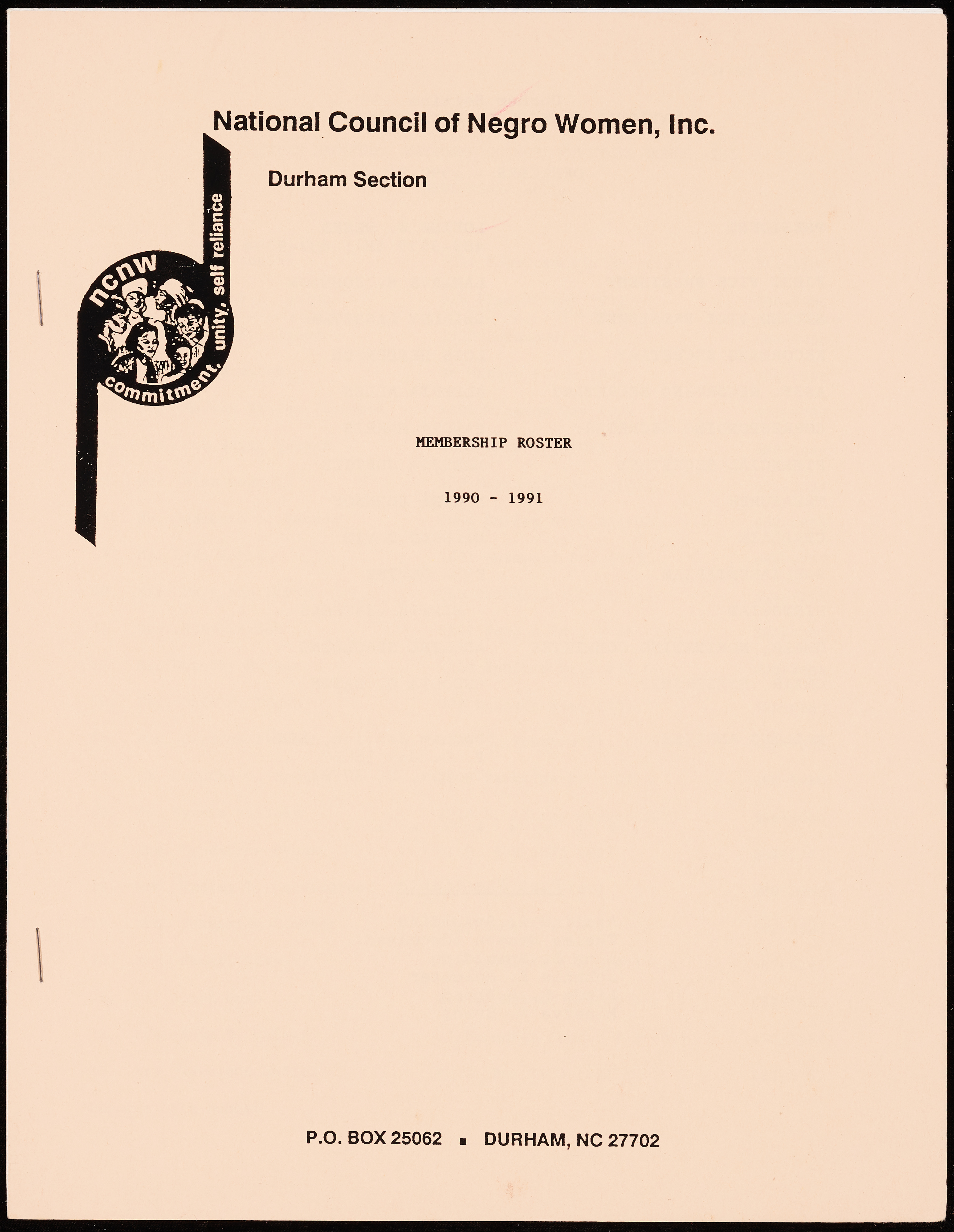 National Council of Negro Women, Inc. Durham Section Membership Roster ...