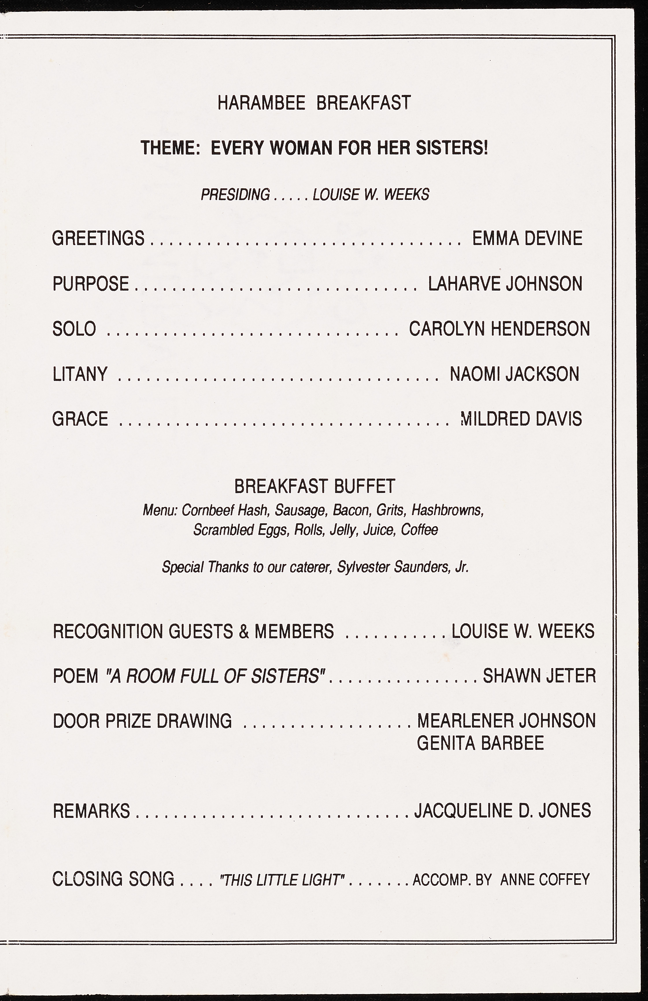 Harambee Breakfast Program