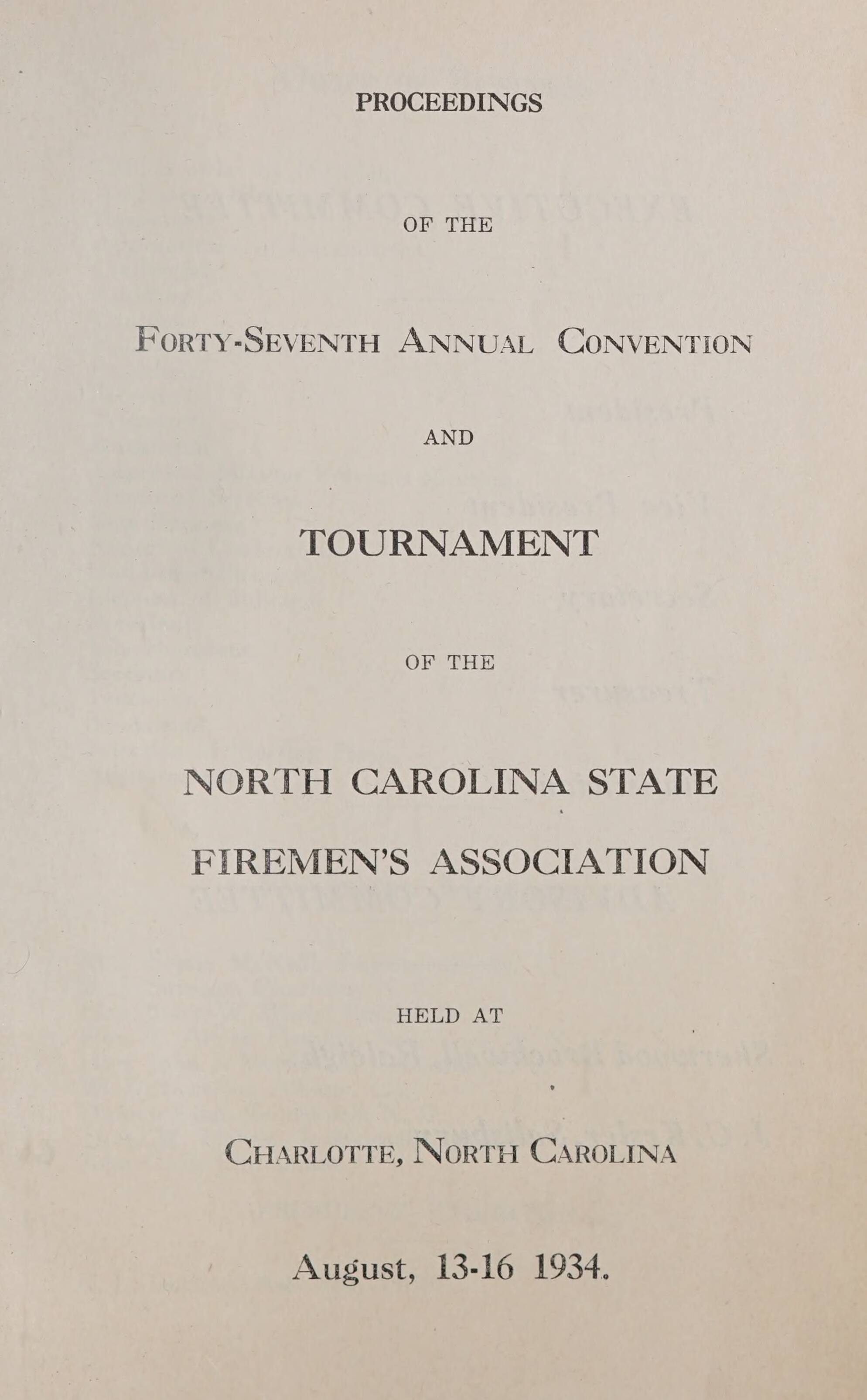 Proceedings of the Forty-Seventh Annual Convention and Tournament of ...