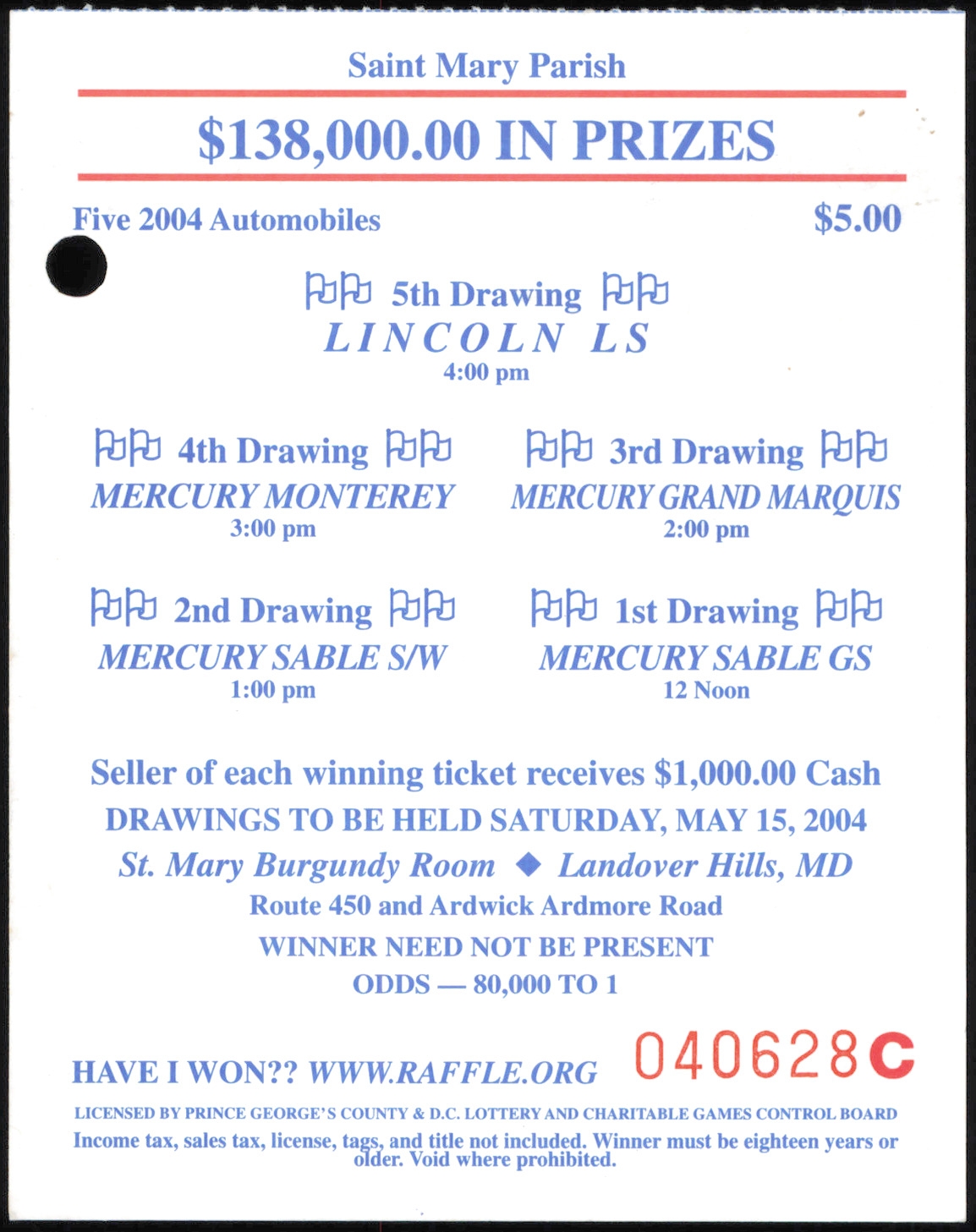 National Council of Negro Women, Inc. and St. Mary's Parish Car Raffle ...