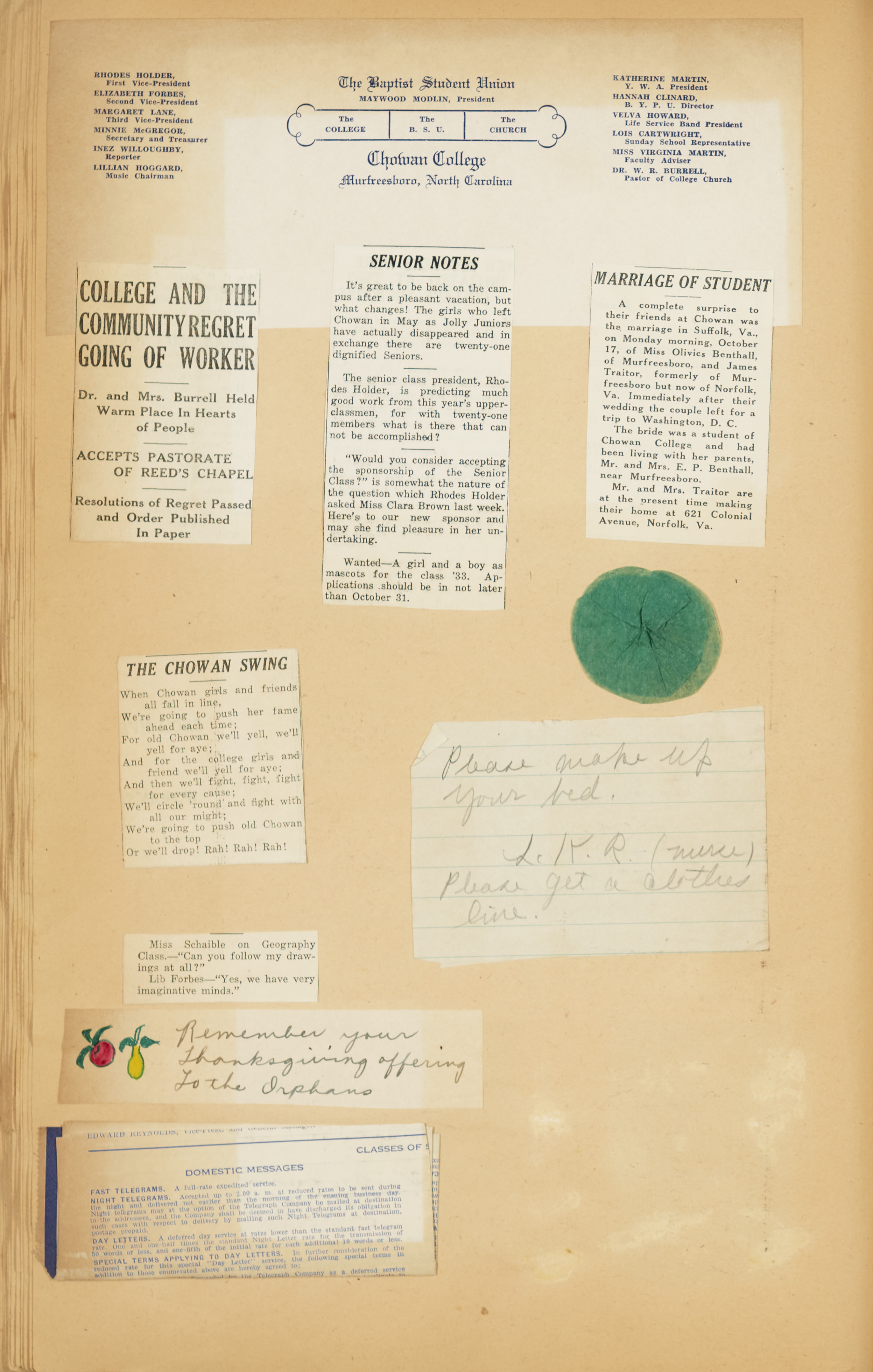 Chowan Life As I See It [c. 1930]