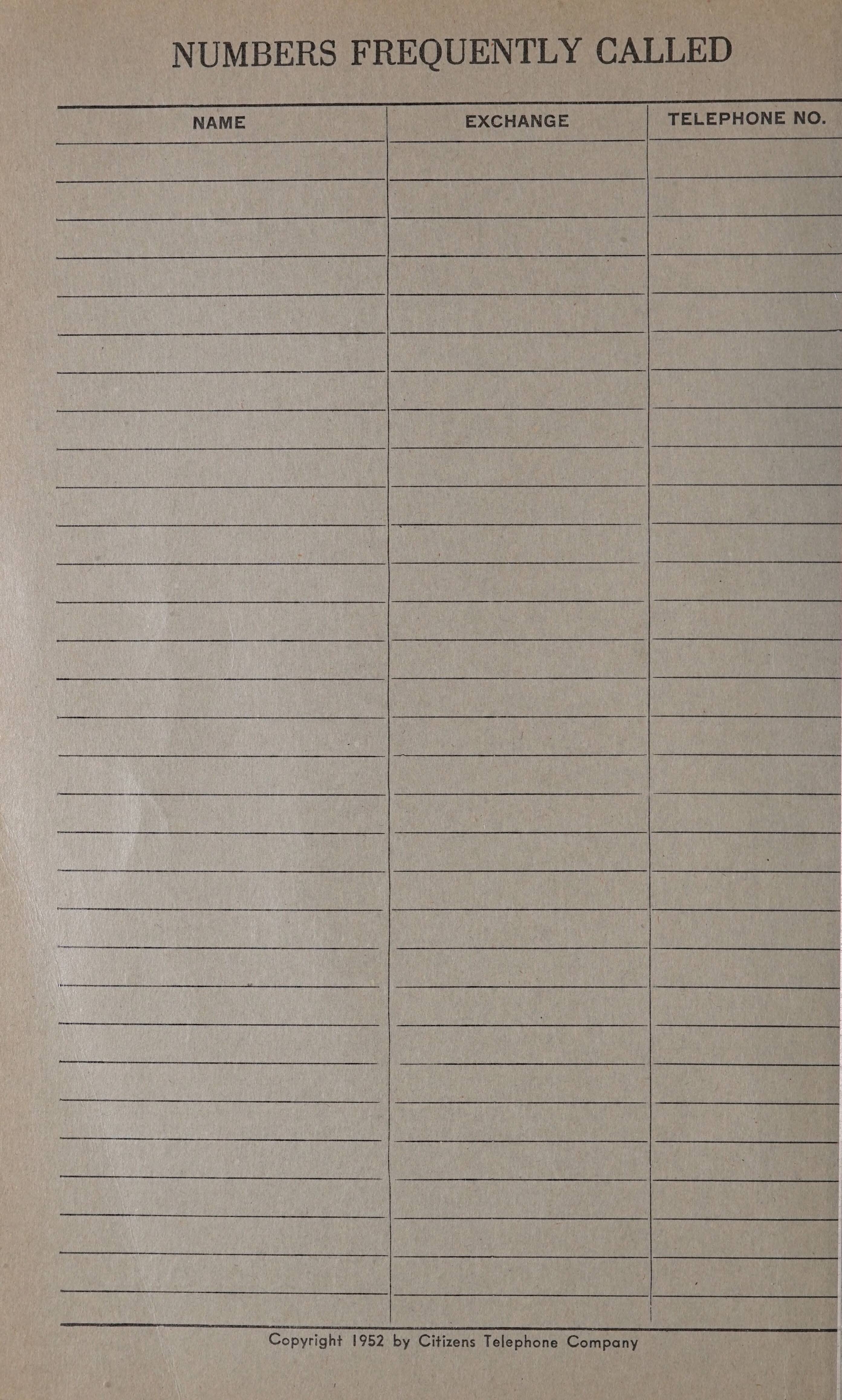 Telephone Directory [December, 1953]