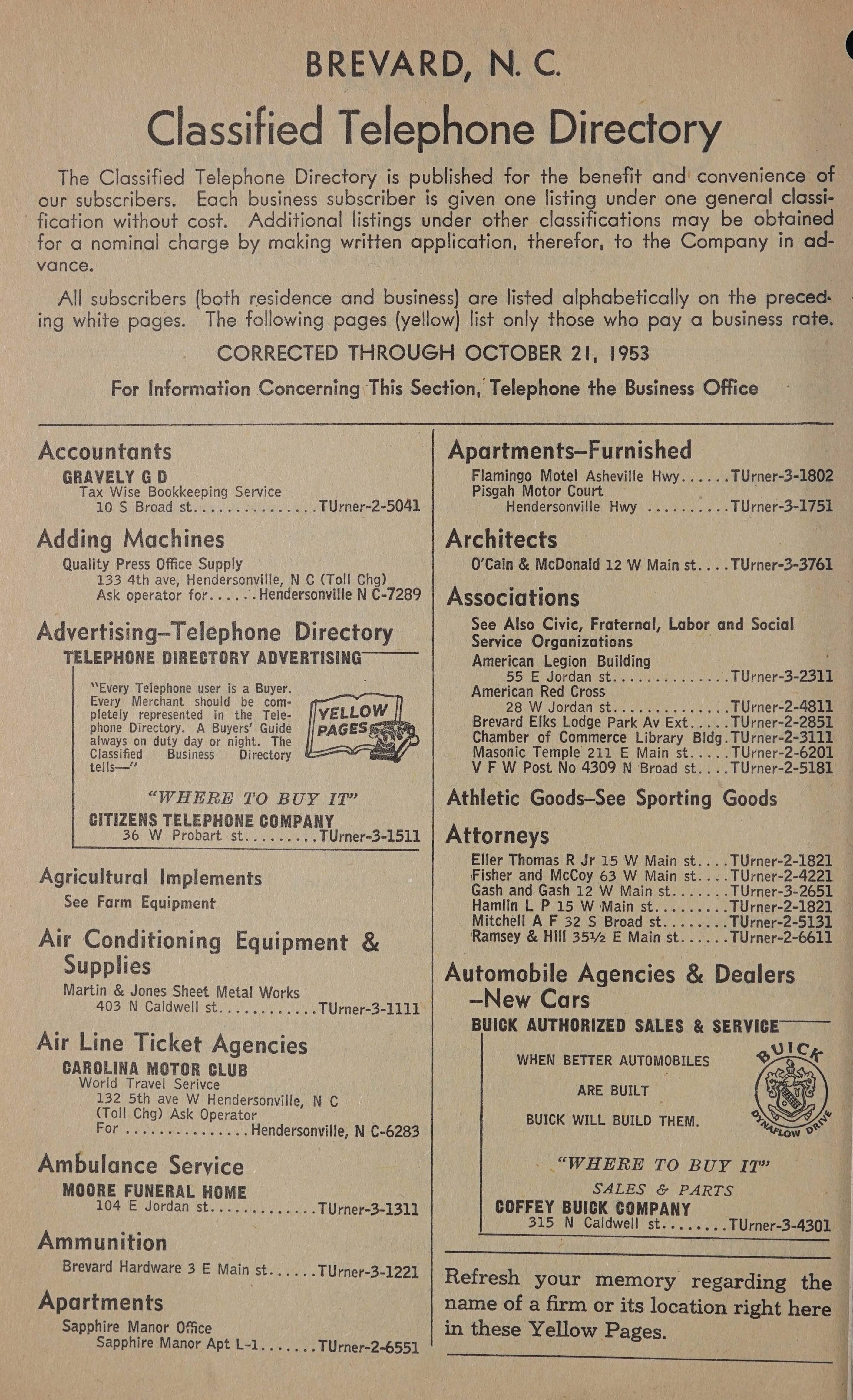 Telephone Directory [December, 1954]