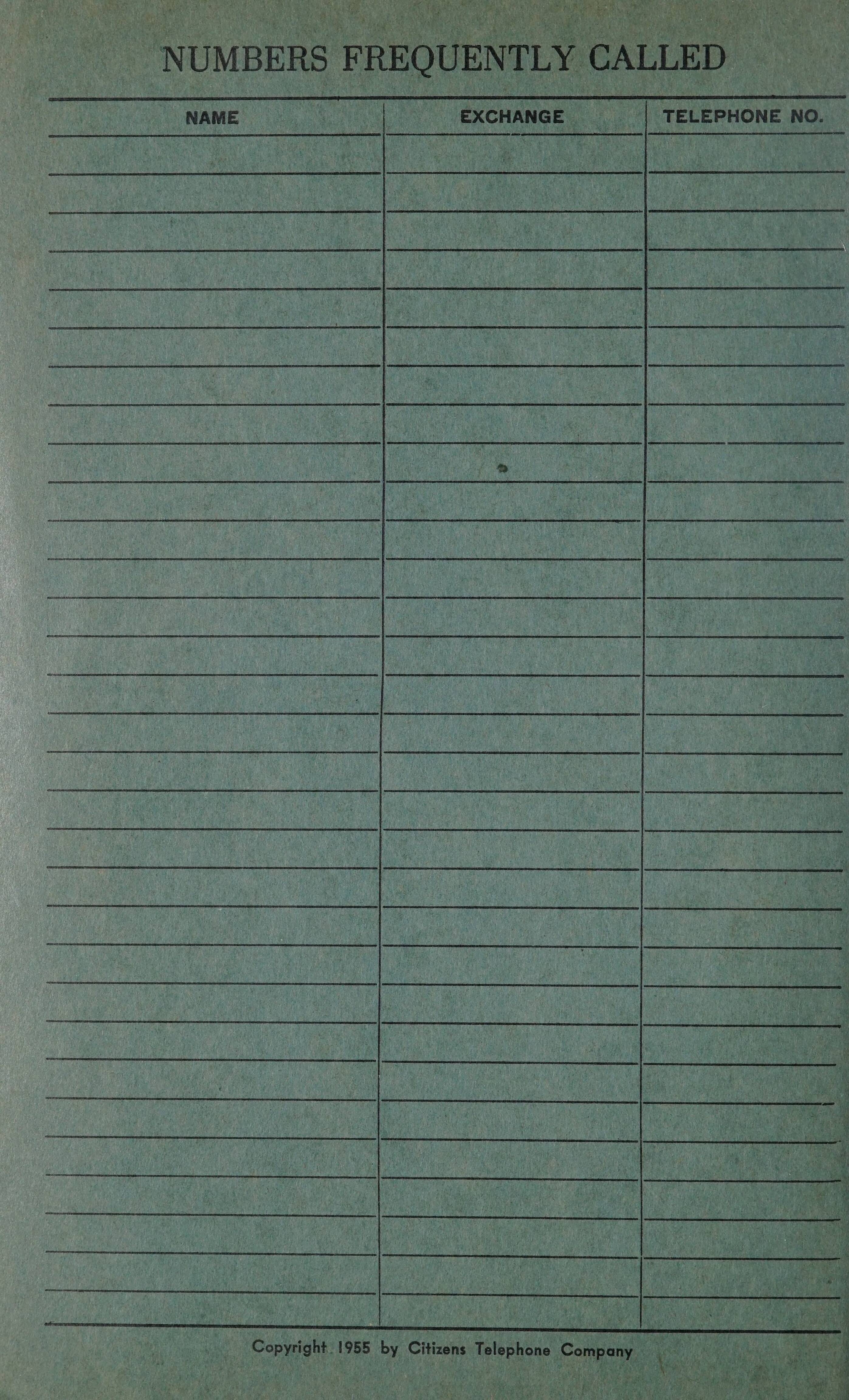 Telephone Directory [December, 1958]