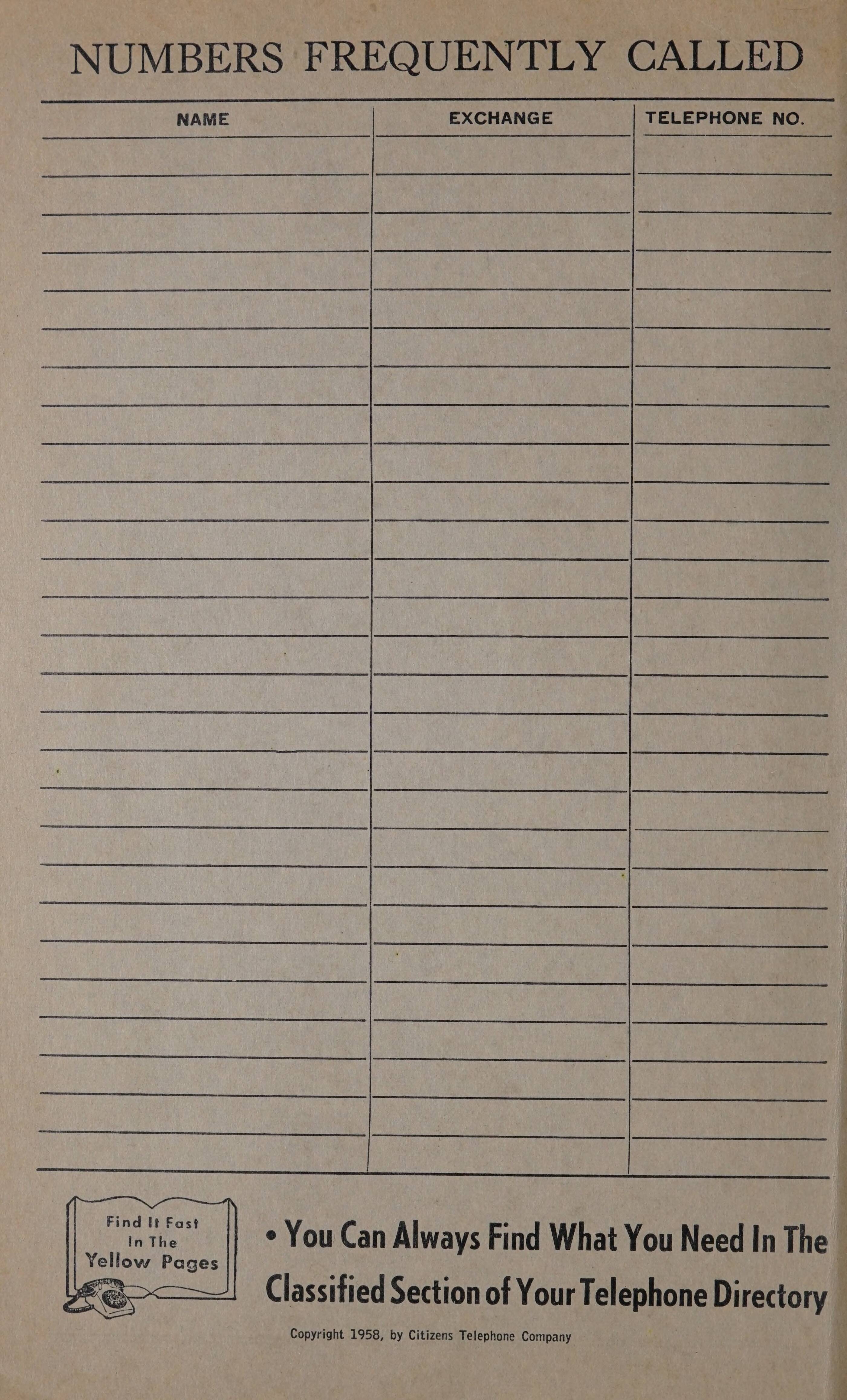 Telephone Directory [December, 1964]