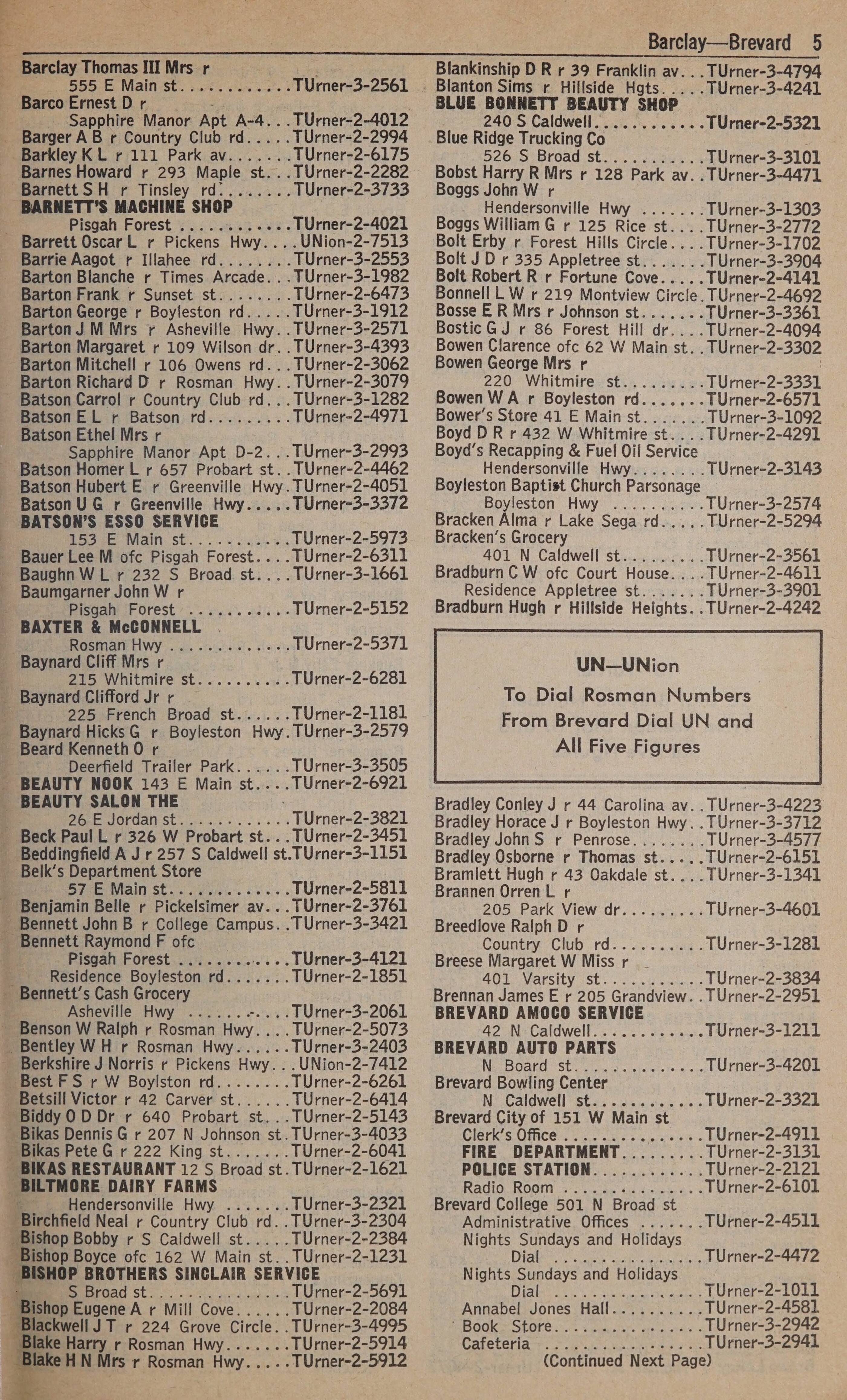 Telephone Directory [December, 1964]