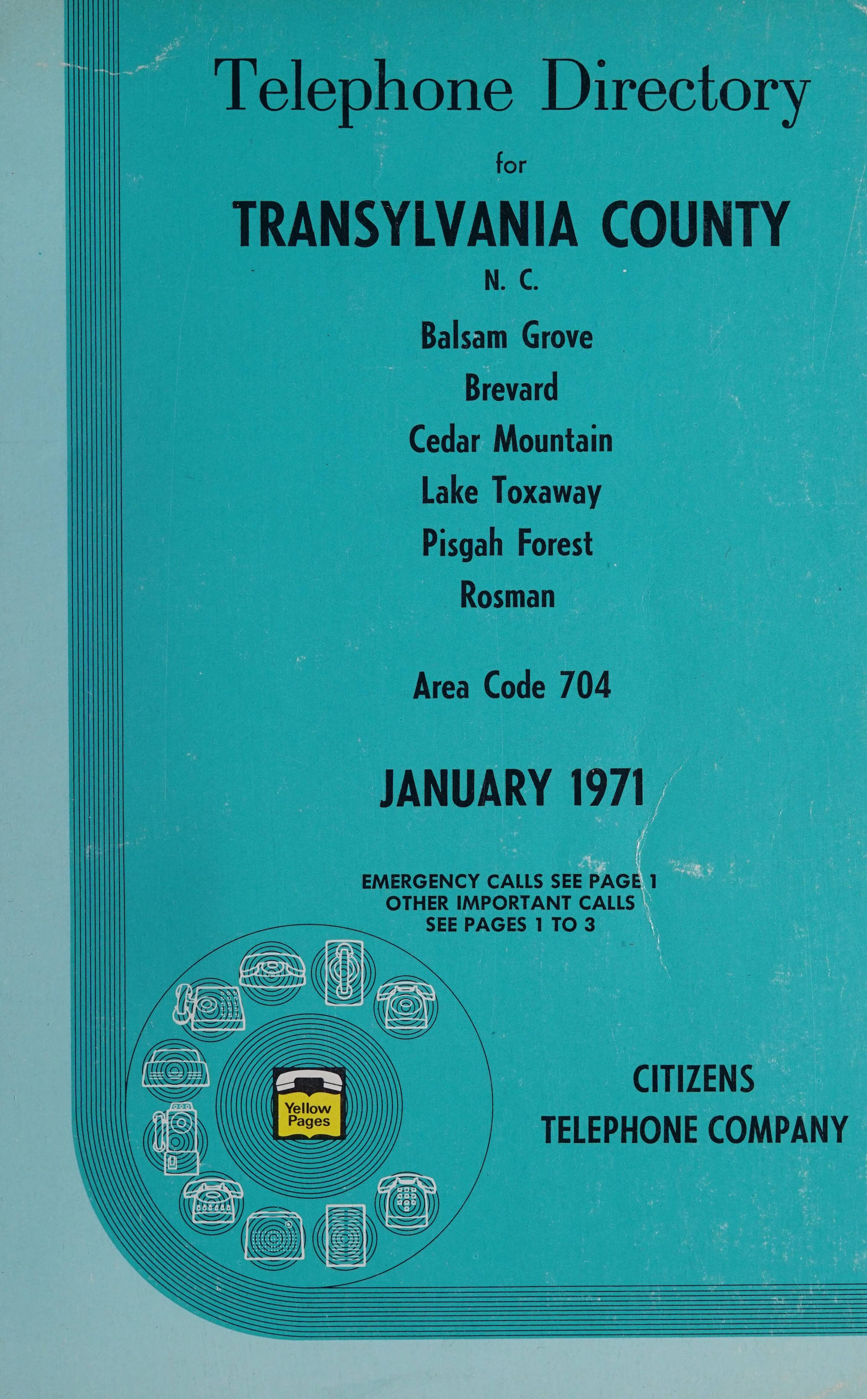 Telephone Directory [January, 1971]