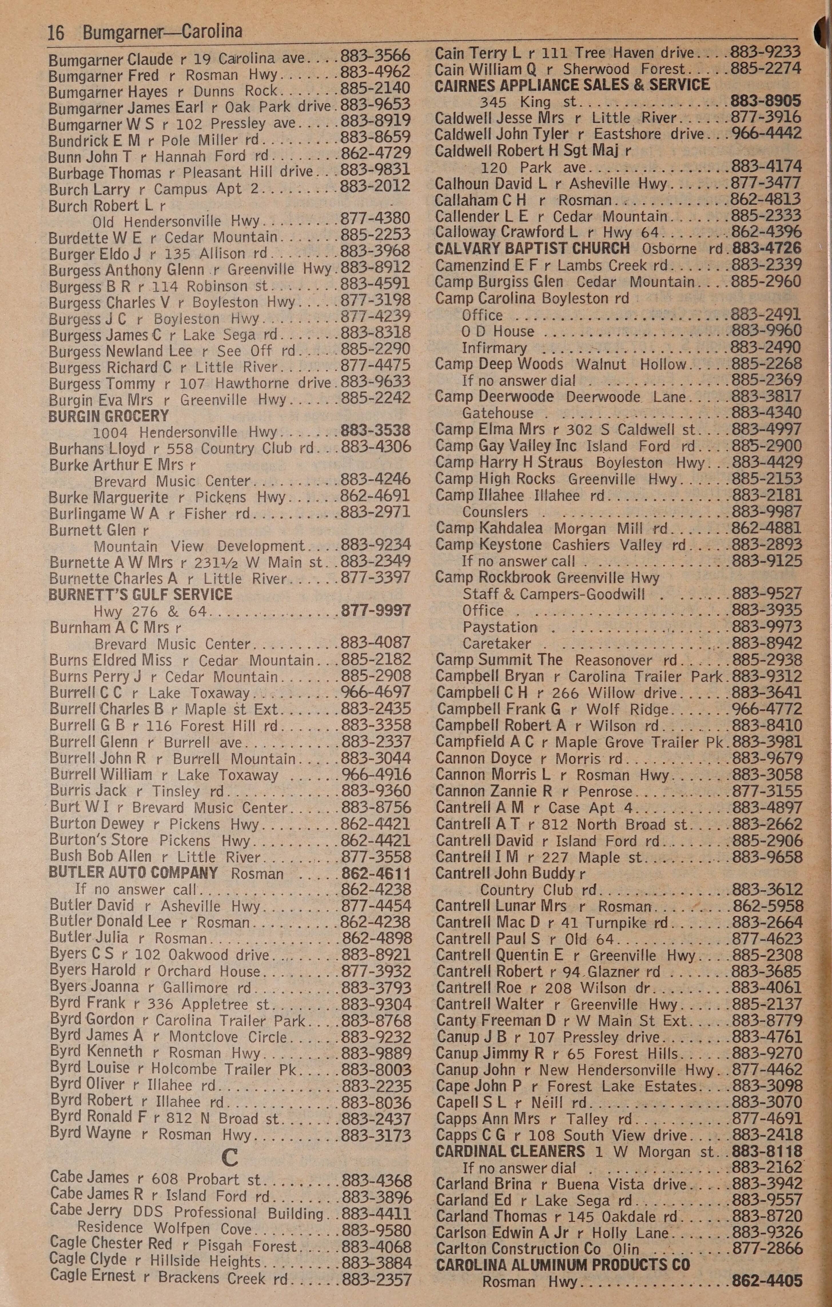 Telephone Directory [January, 1971]