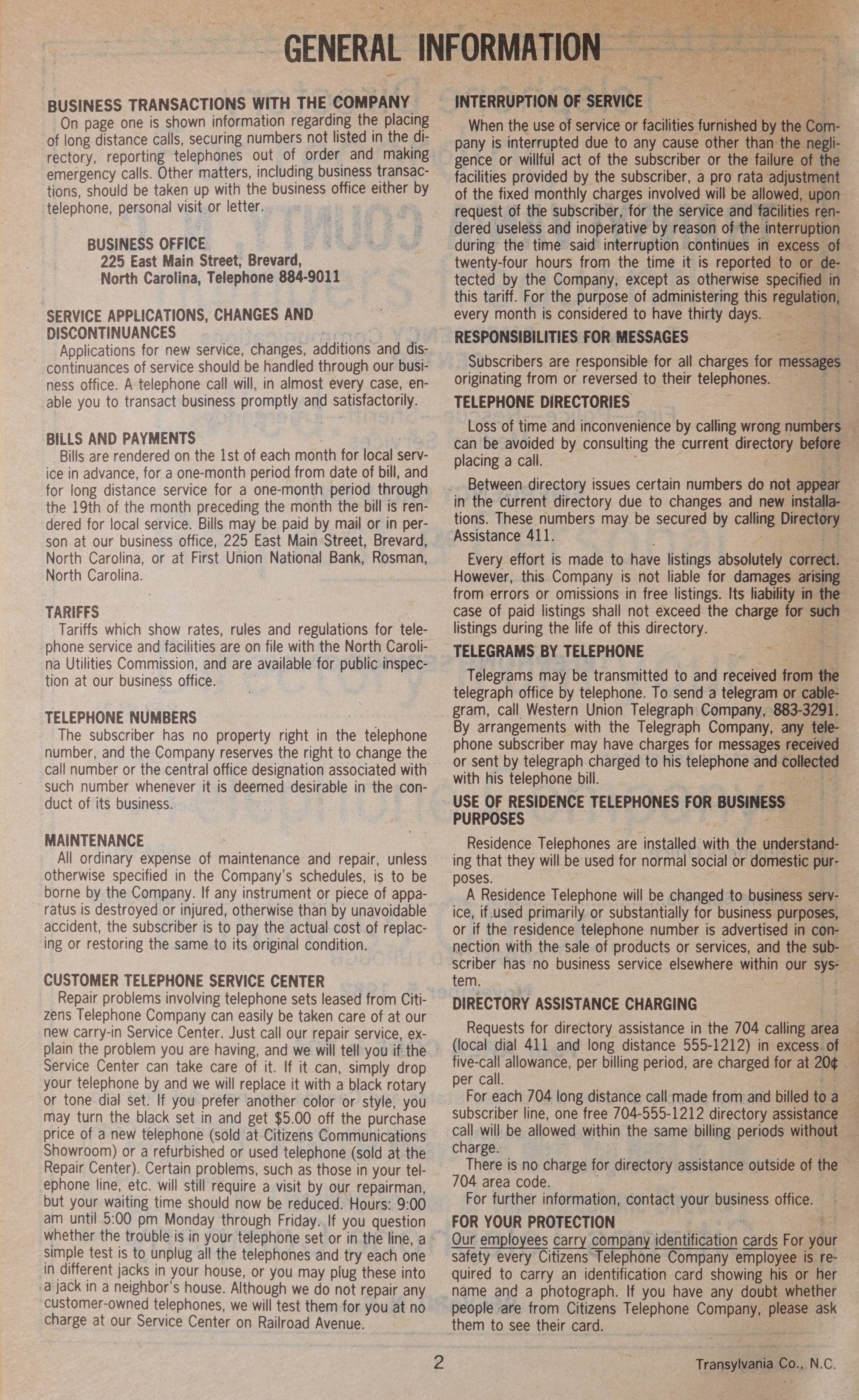 Telephone Directory [January, 1983]