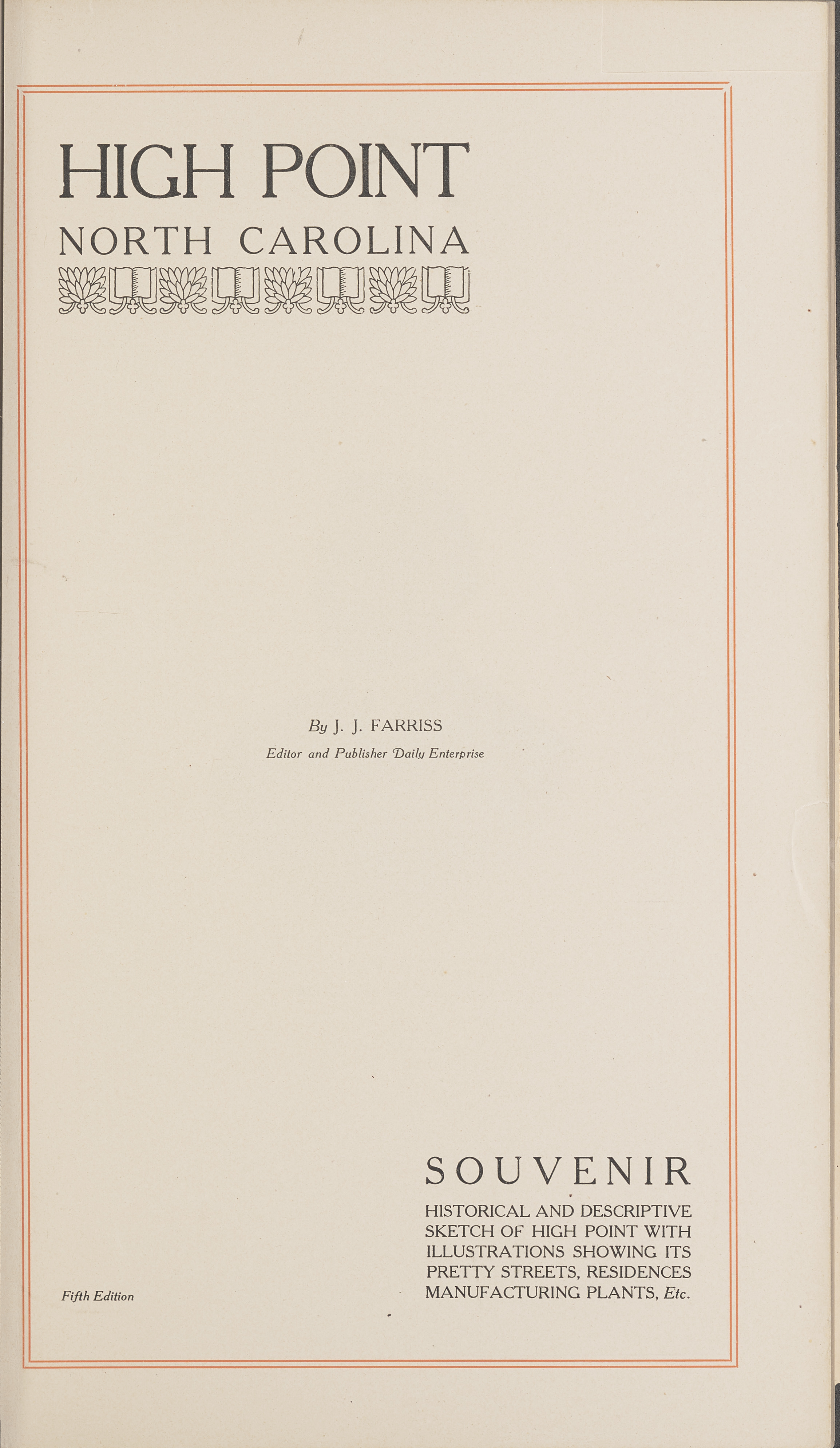 Semi-Centennial: The City of High Point, N.C.