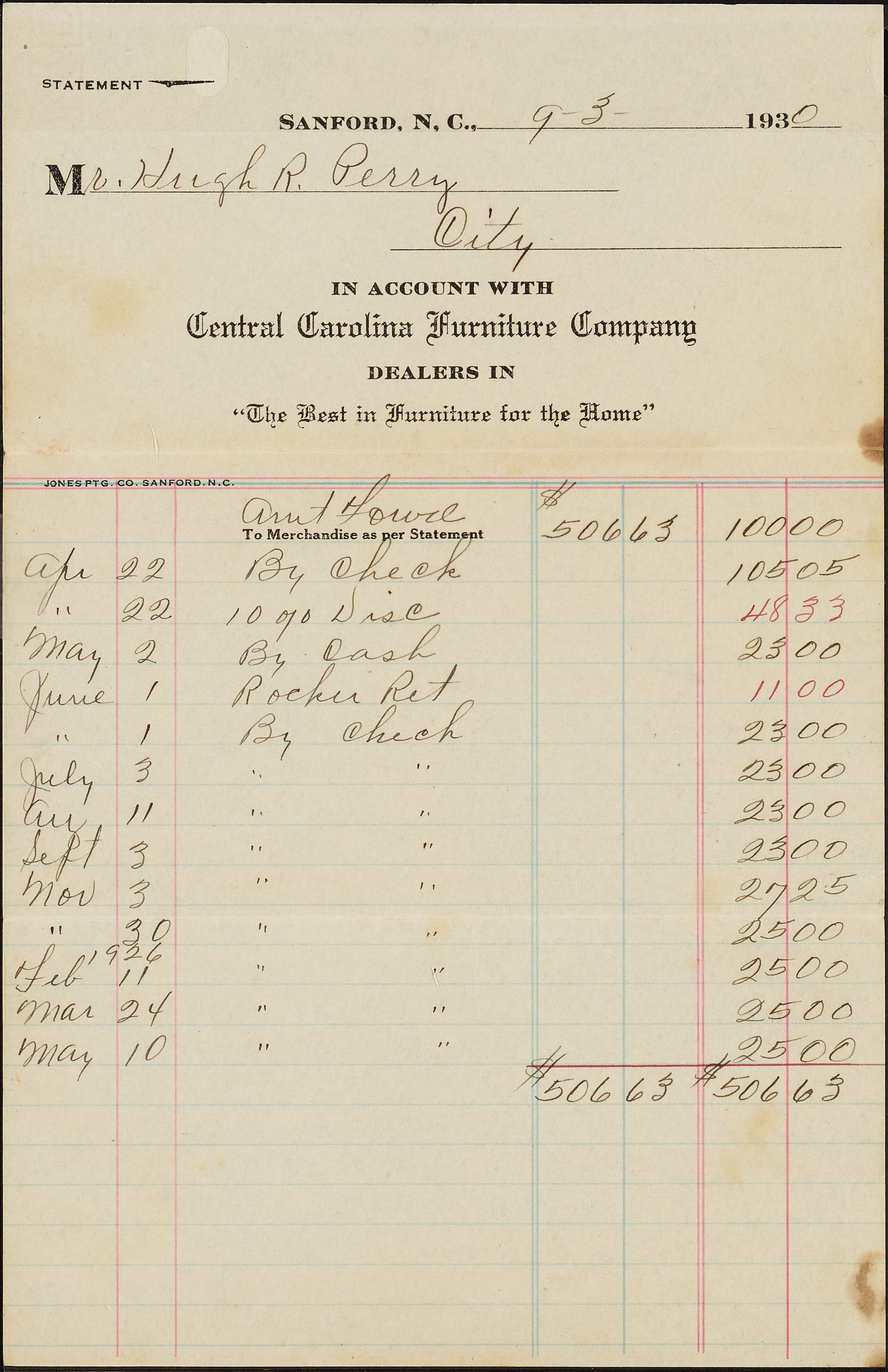 Old Bills, Checks, Receipts