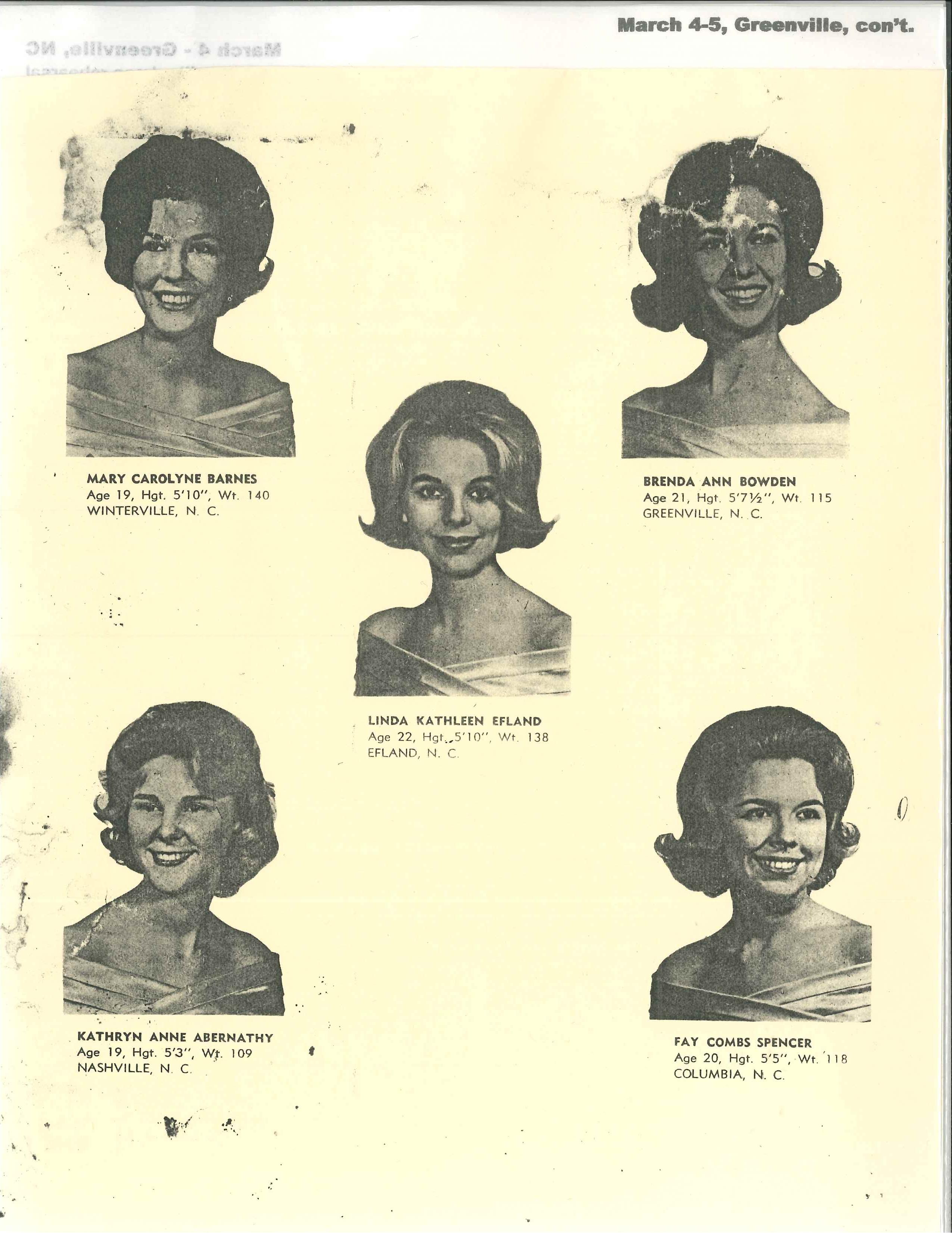 Chronicle of Jeanne Swanner Appearances [March-July 1964]