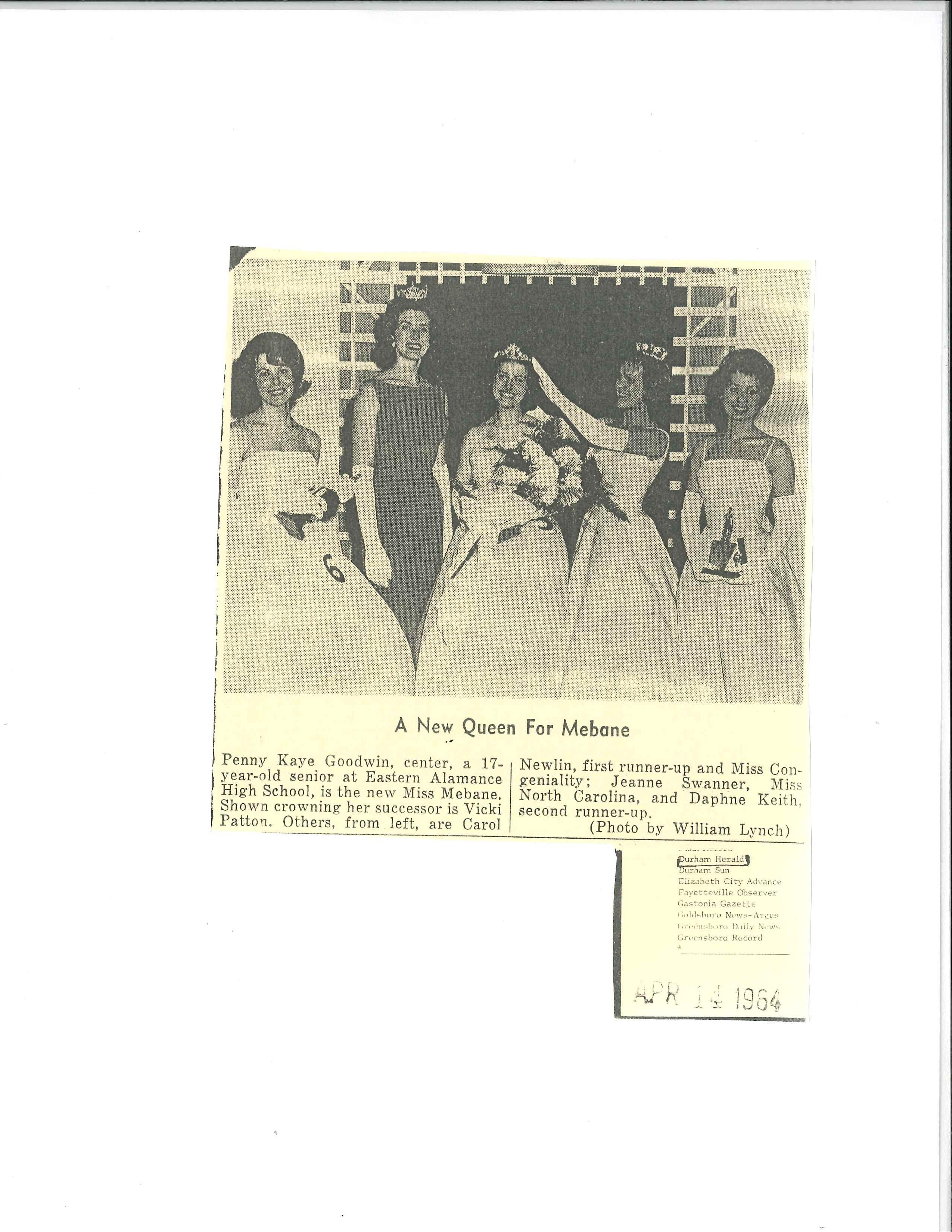 Chronicle of Jeanne Swanner Appearances [March-July 1964]