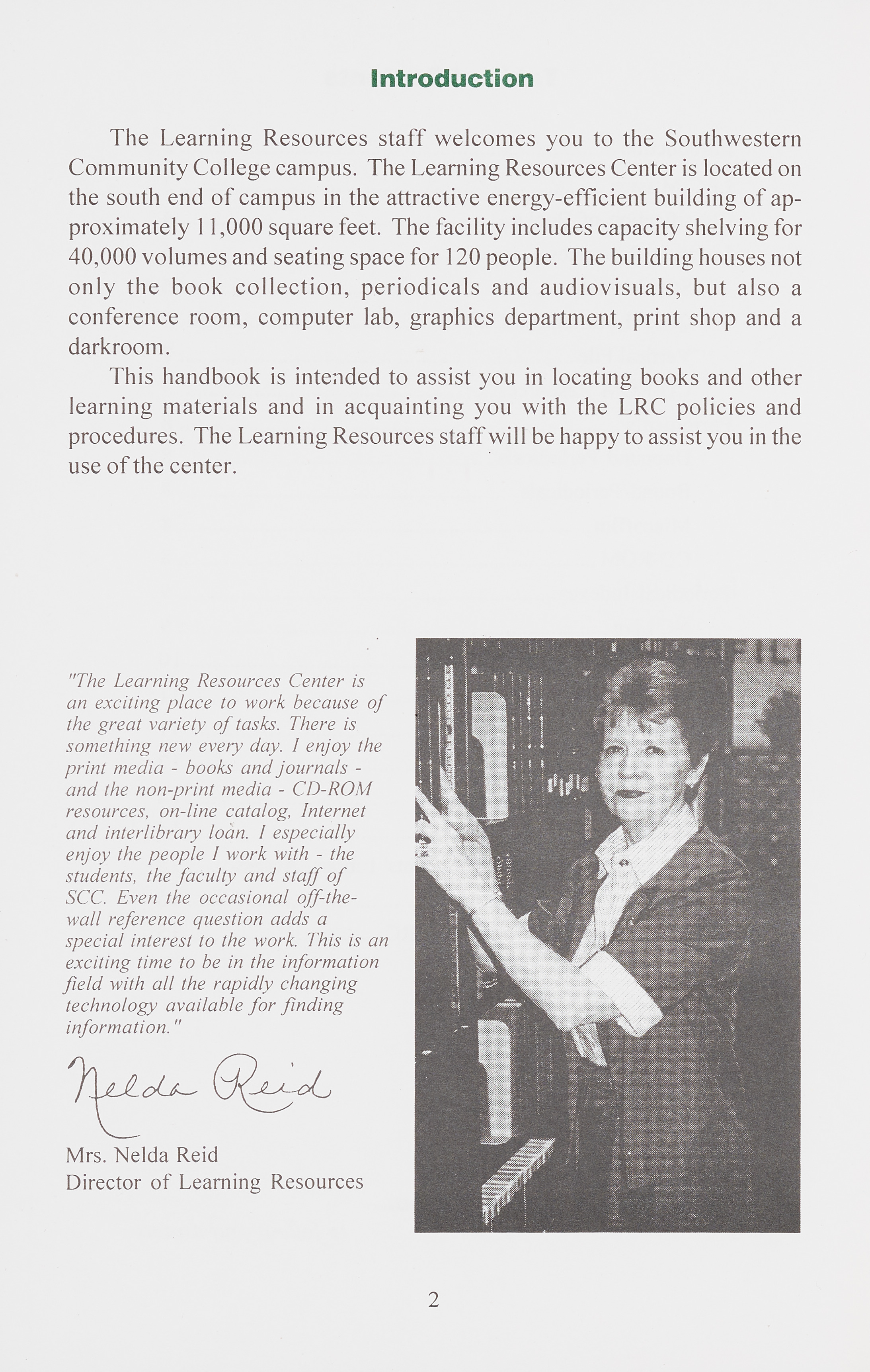 Learning Resources Center Handbook [1998-1999]