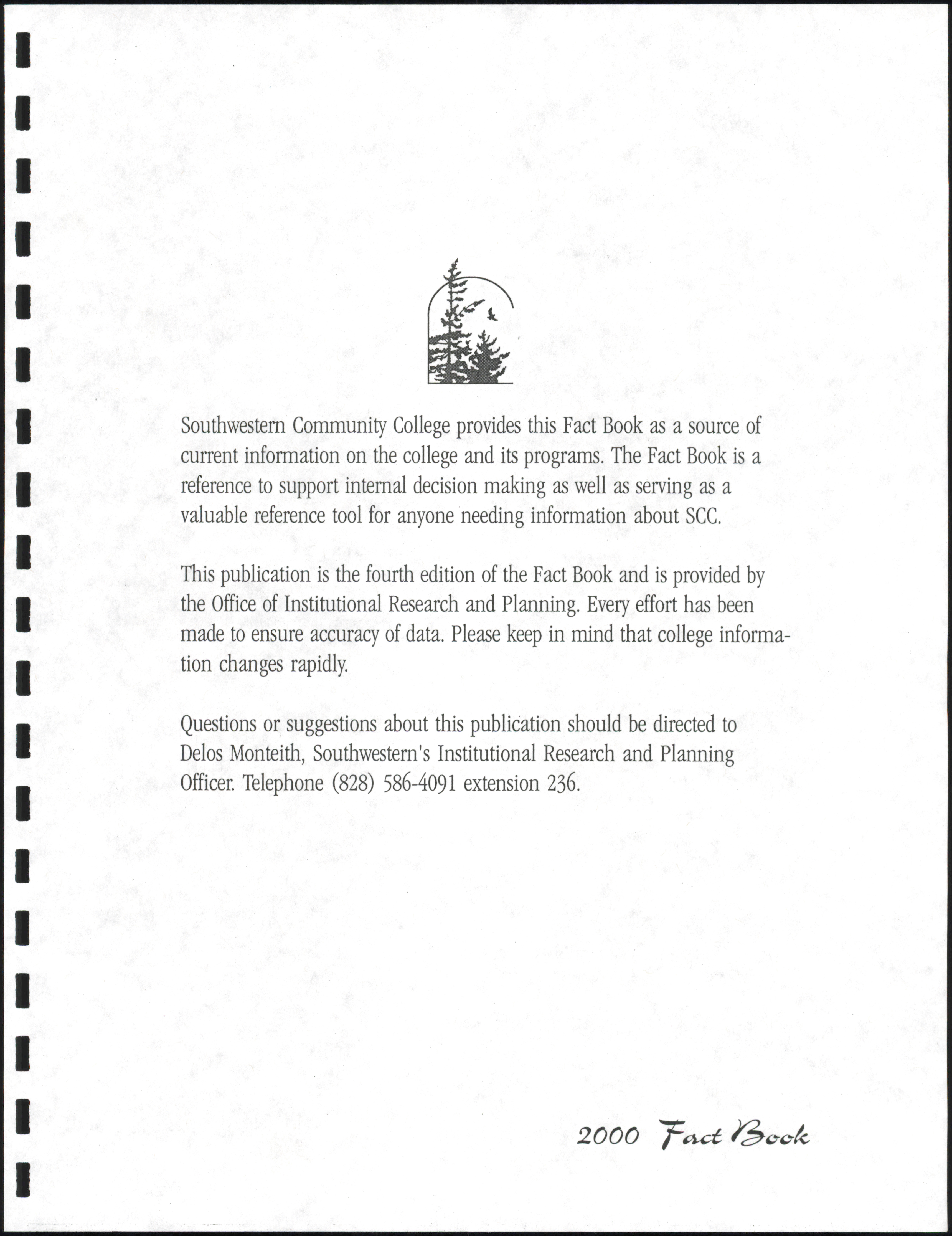 Southwestern Community College 2000 Fact Book