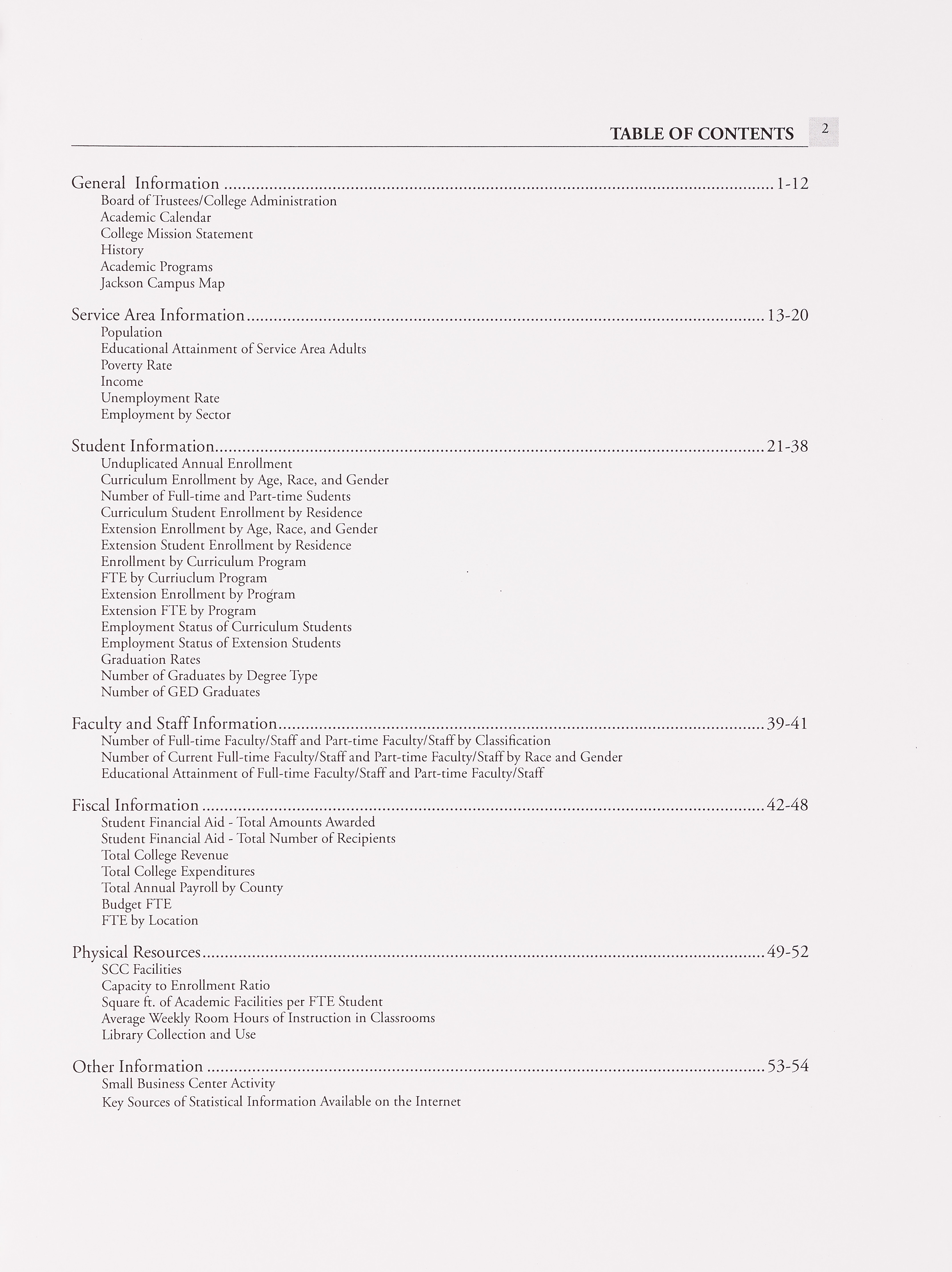 Southwestern Community College 2010 Fact Book