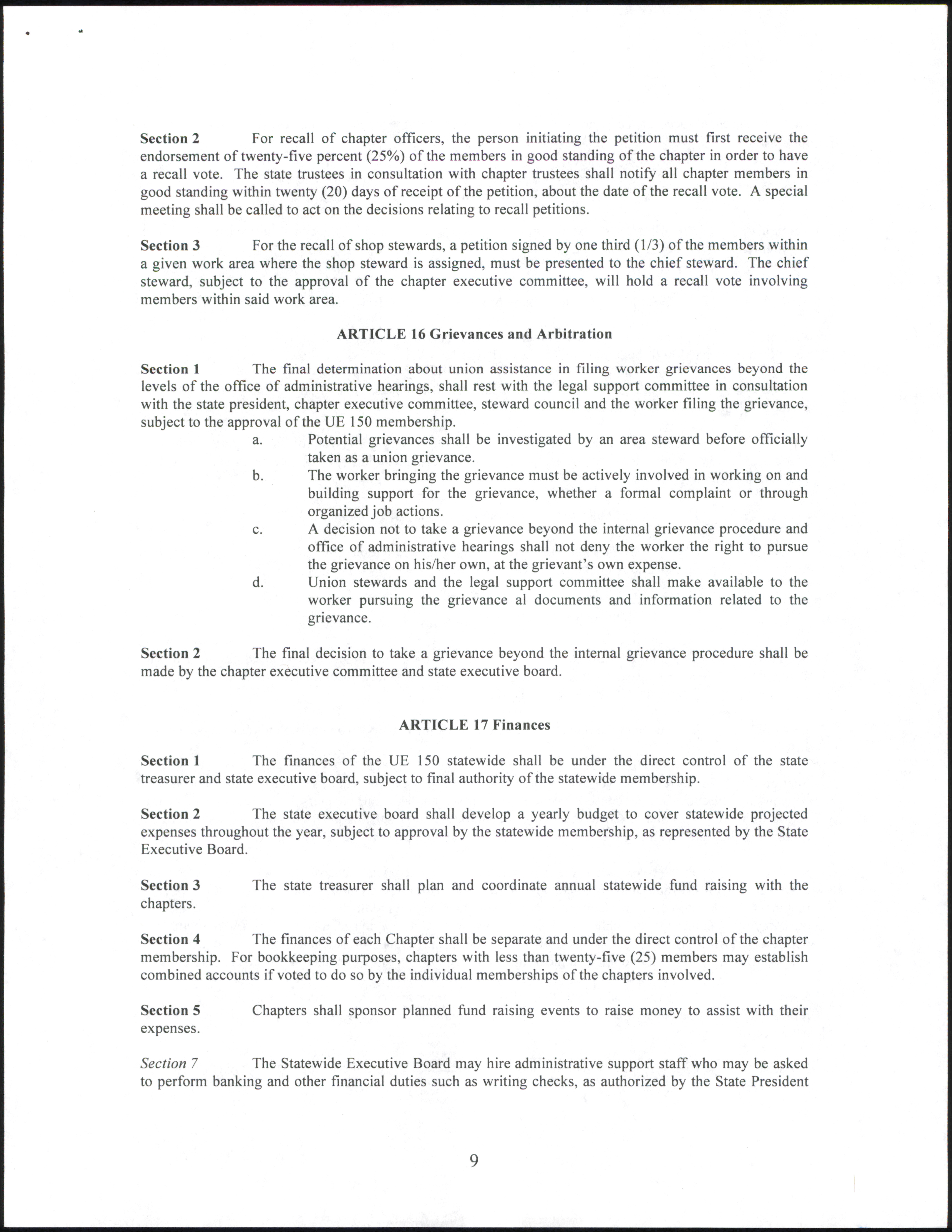 UE Local 150 North Carolina Public Service Workers Constitution and By-laws