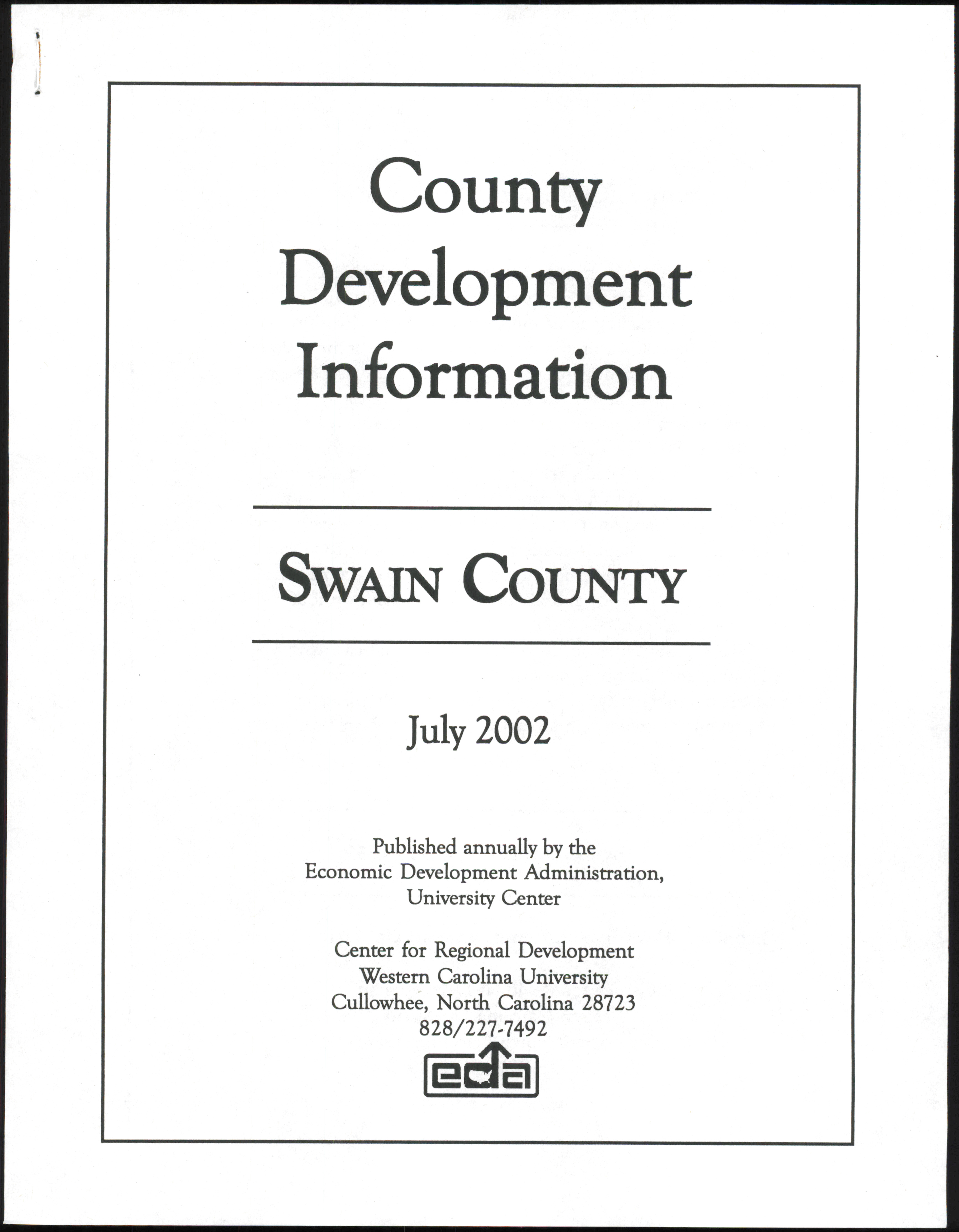 County Development Information for Swain County [2002]