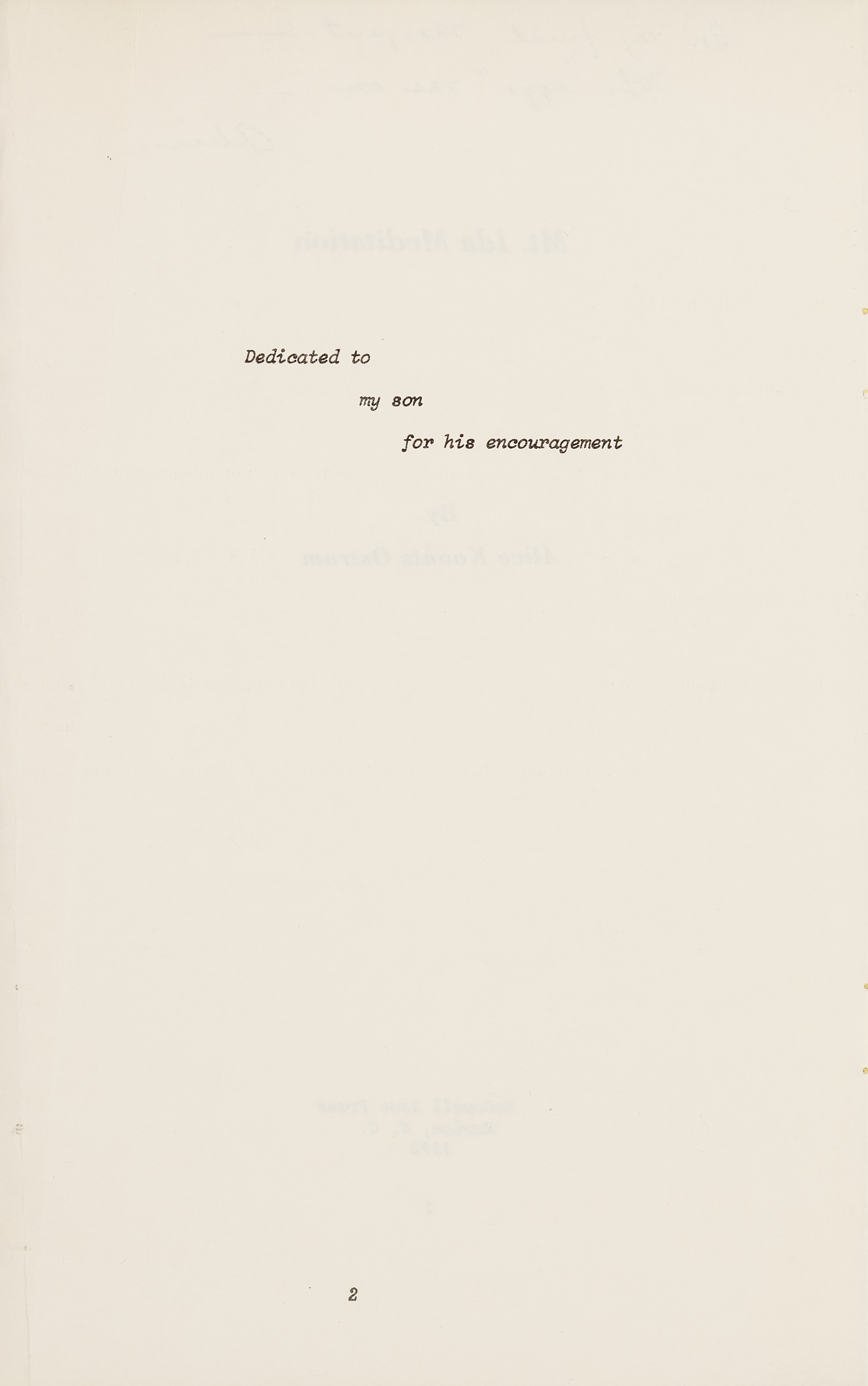 Mt. Ida Meditation by Alice Koonts Ostrom