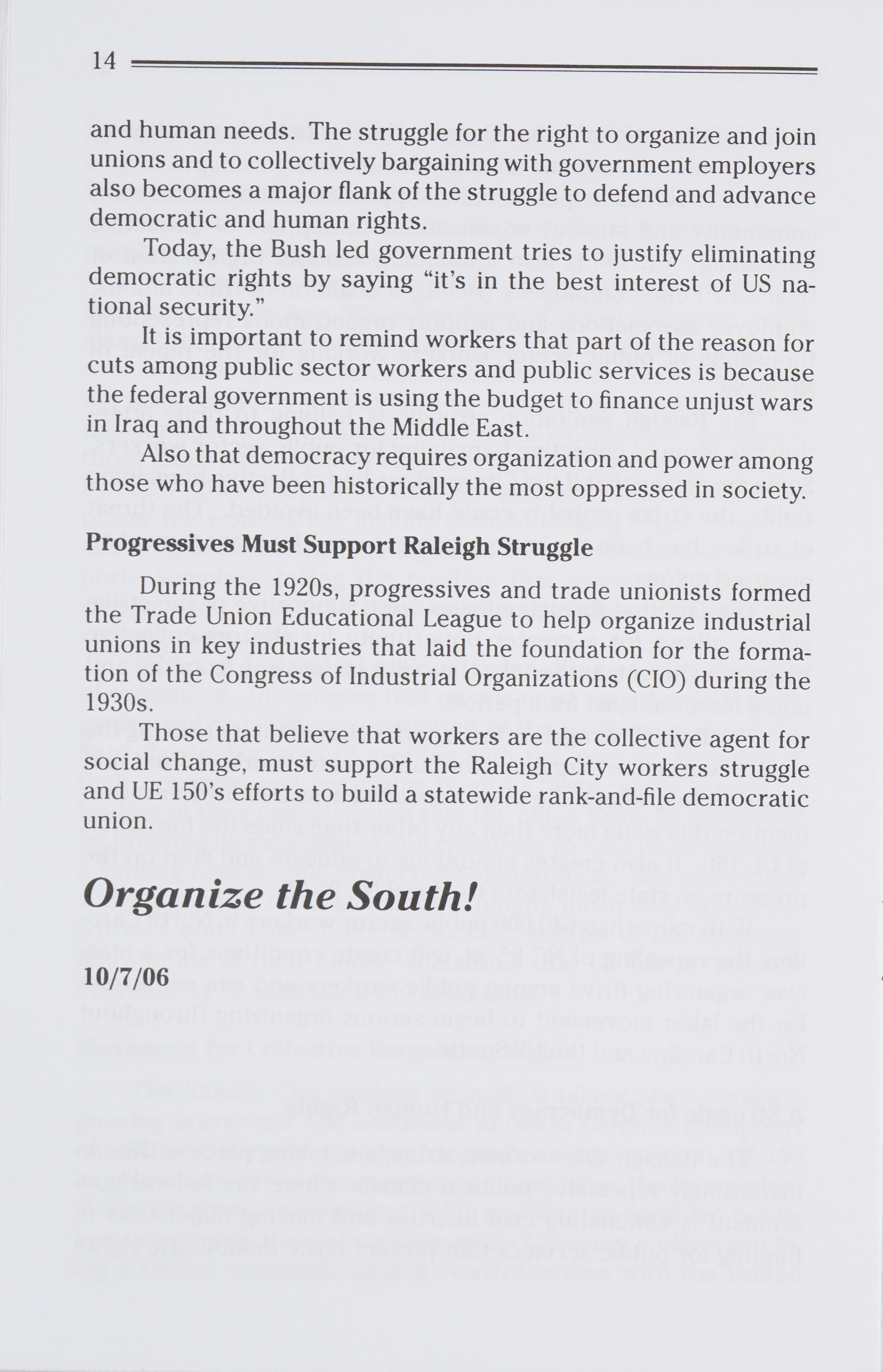 Raleigh City Workers Exercise Power and Build Their Union!