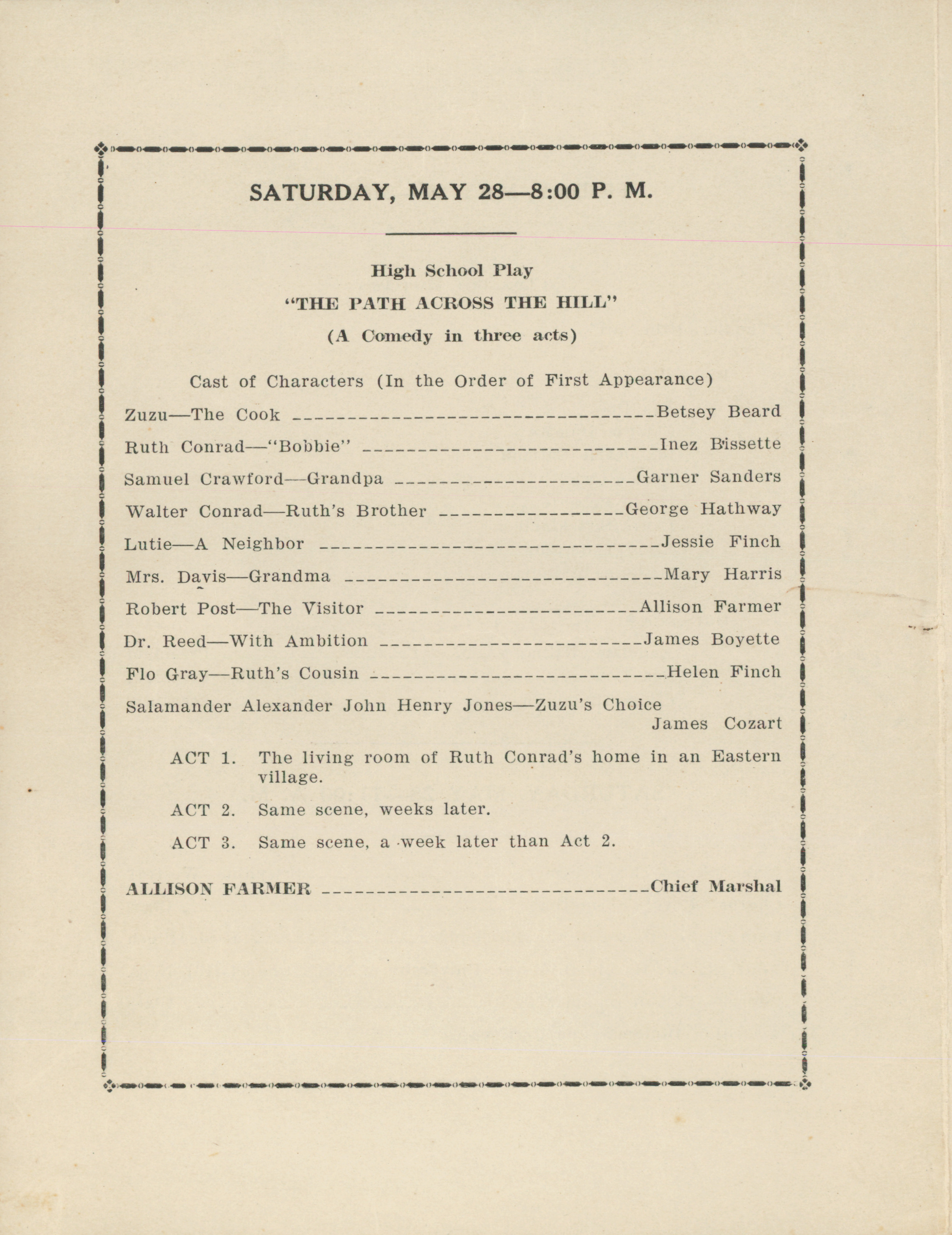 Bailey High School Commencement Program [1927]