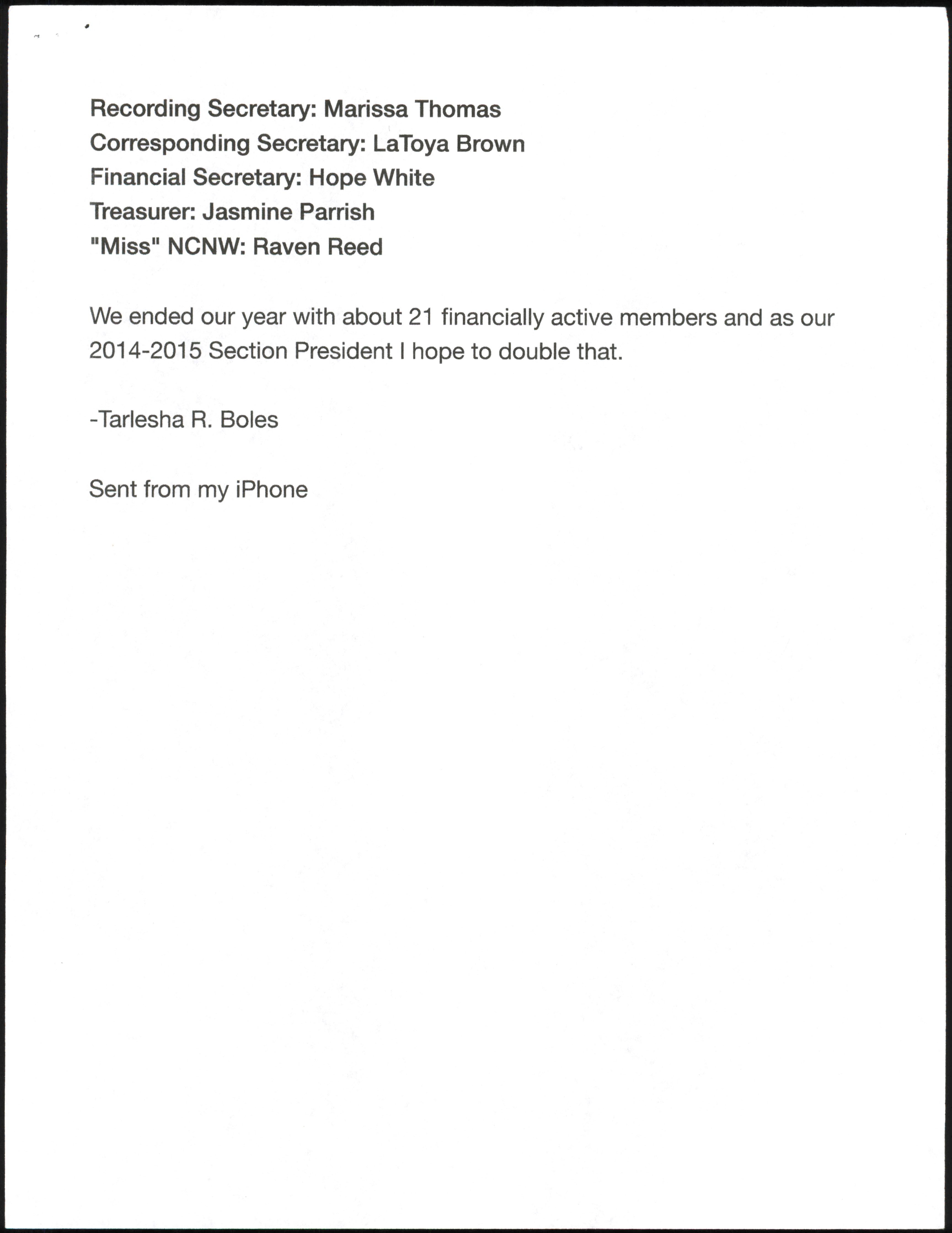 National Council of Negro Women, Inc. North Carolina Central University ...