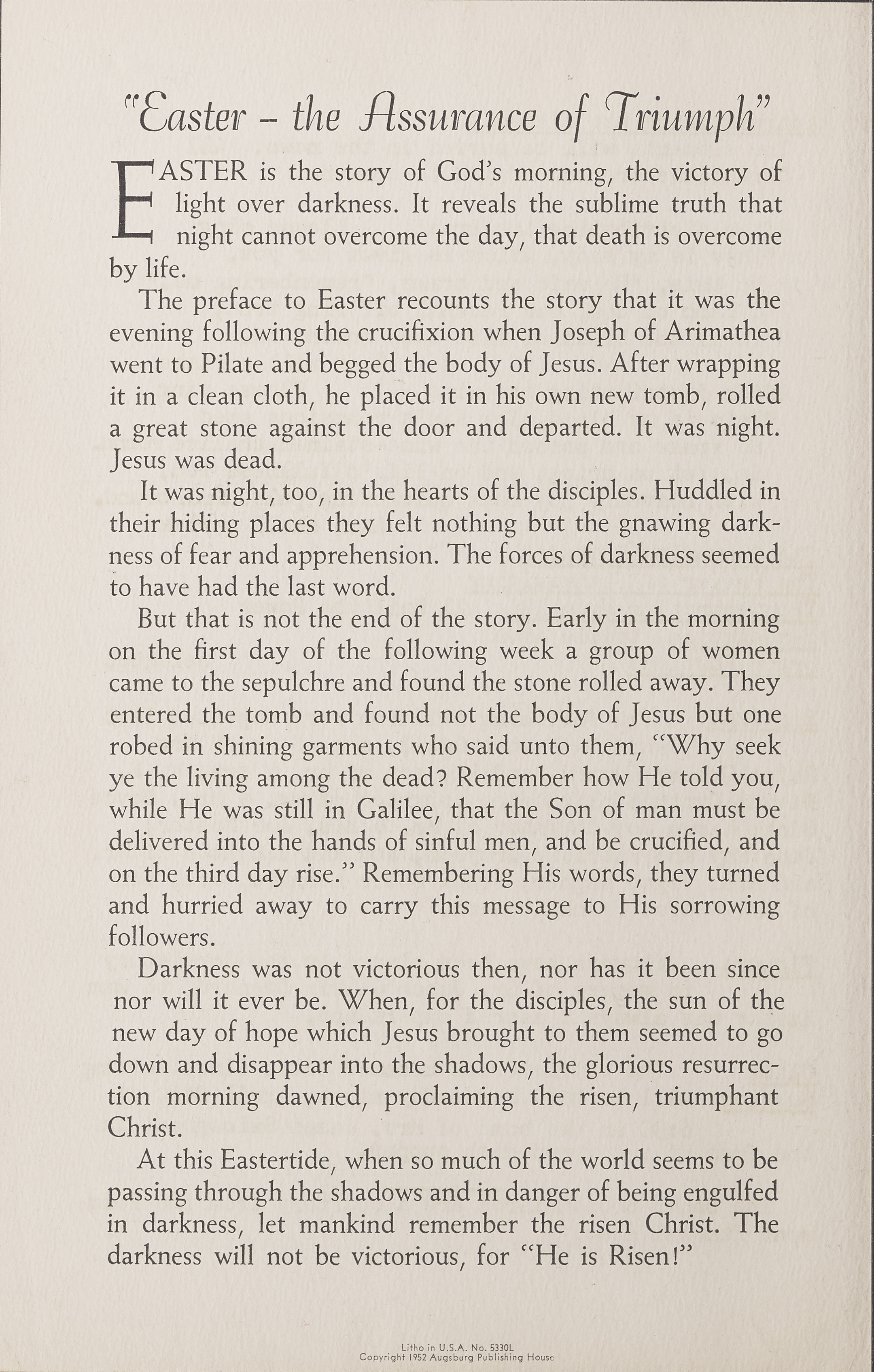 Church Easter Bulletin