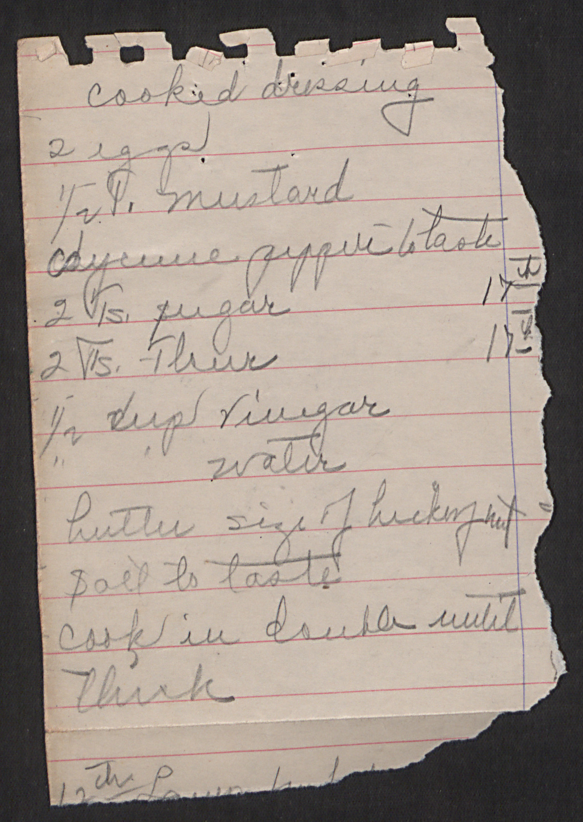 Recipe for Cooked Dressing