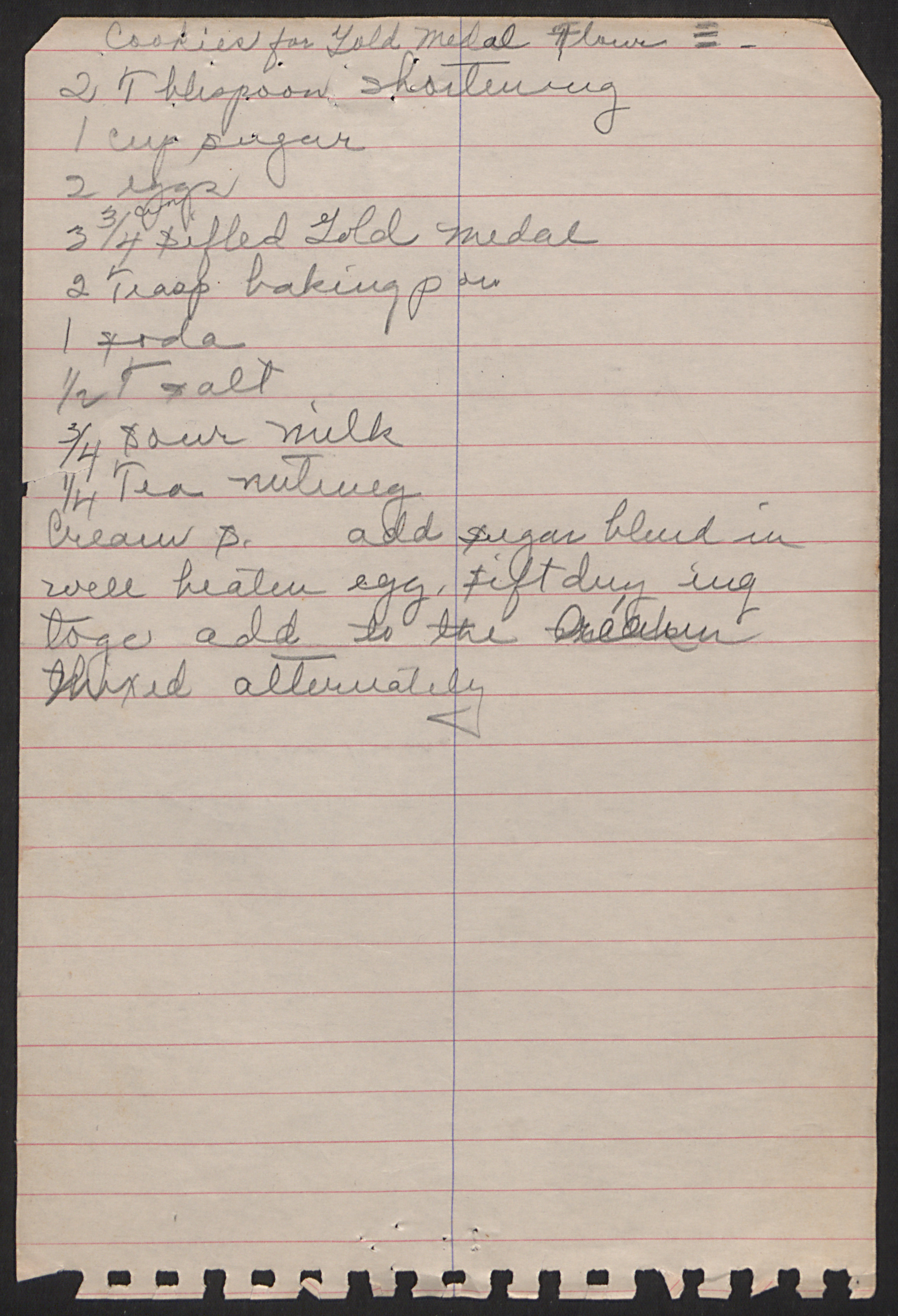 Recipe for Cookies from Gold Medal Flour