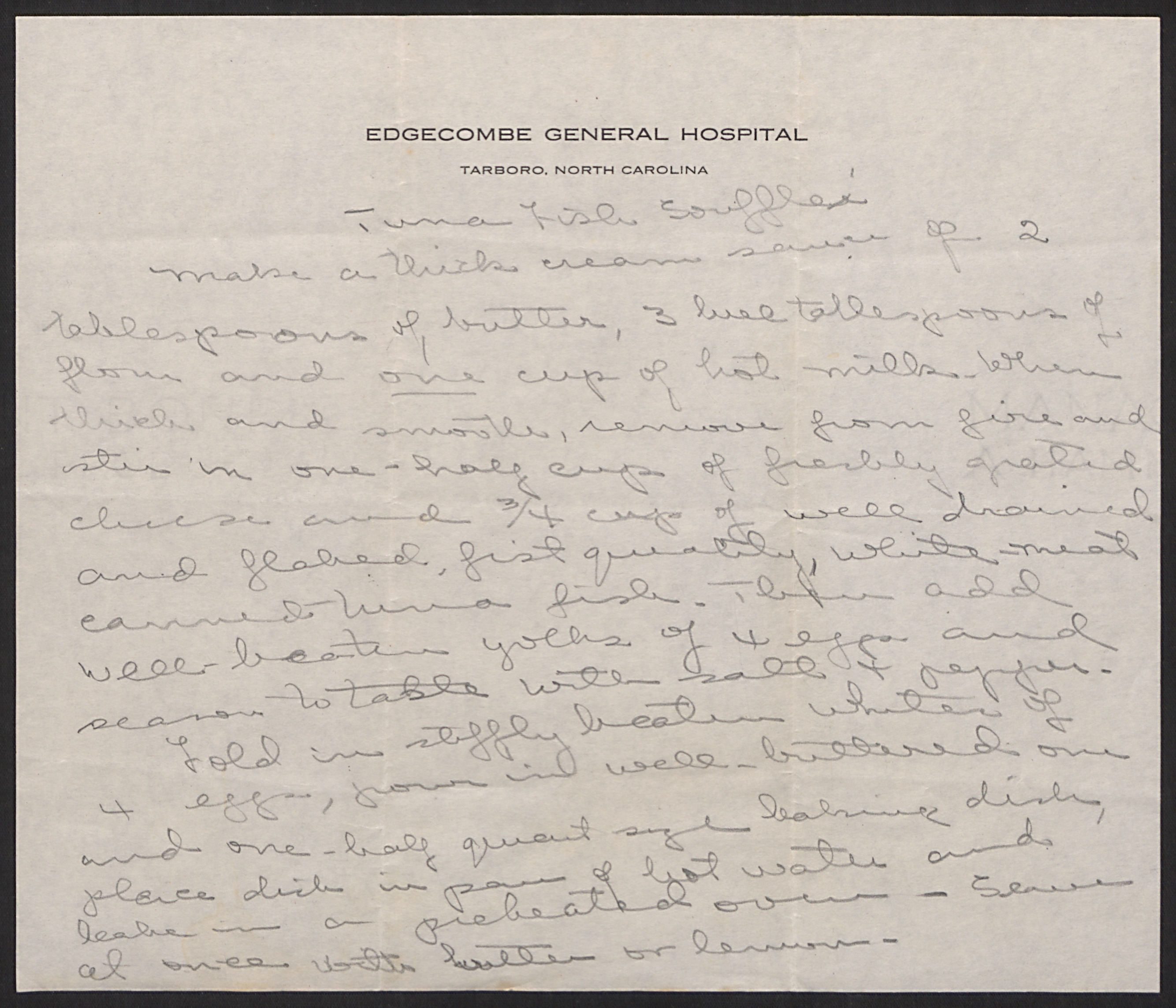 Recipe for Tuna Fish Souffle